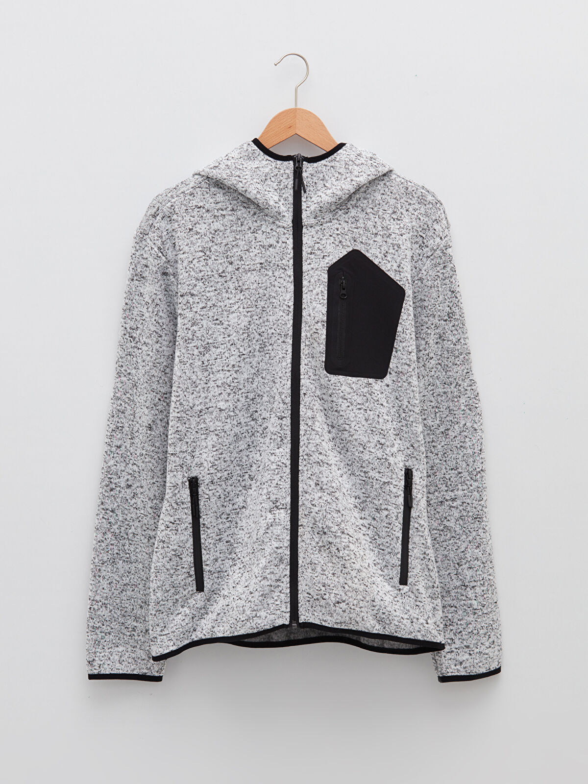 Outdoor Kapüşonlu Fermuarlı Uzun Kollu Erkek Sweatshirt