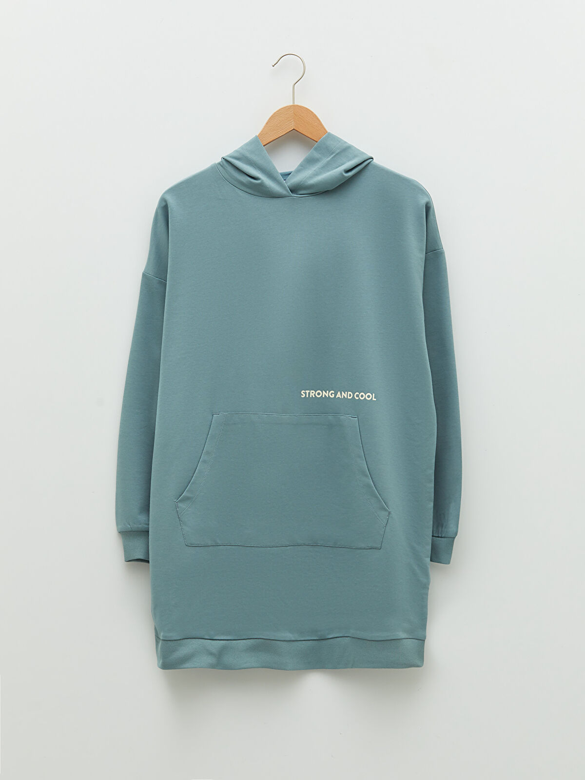 MODEST Kapüşonlu Yazı Baskılı Uzun Kollu Kadın Sweatshirt Tunik