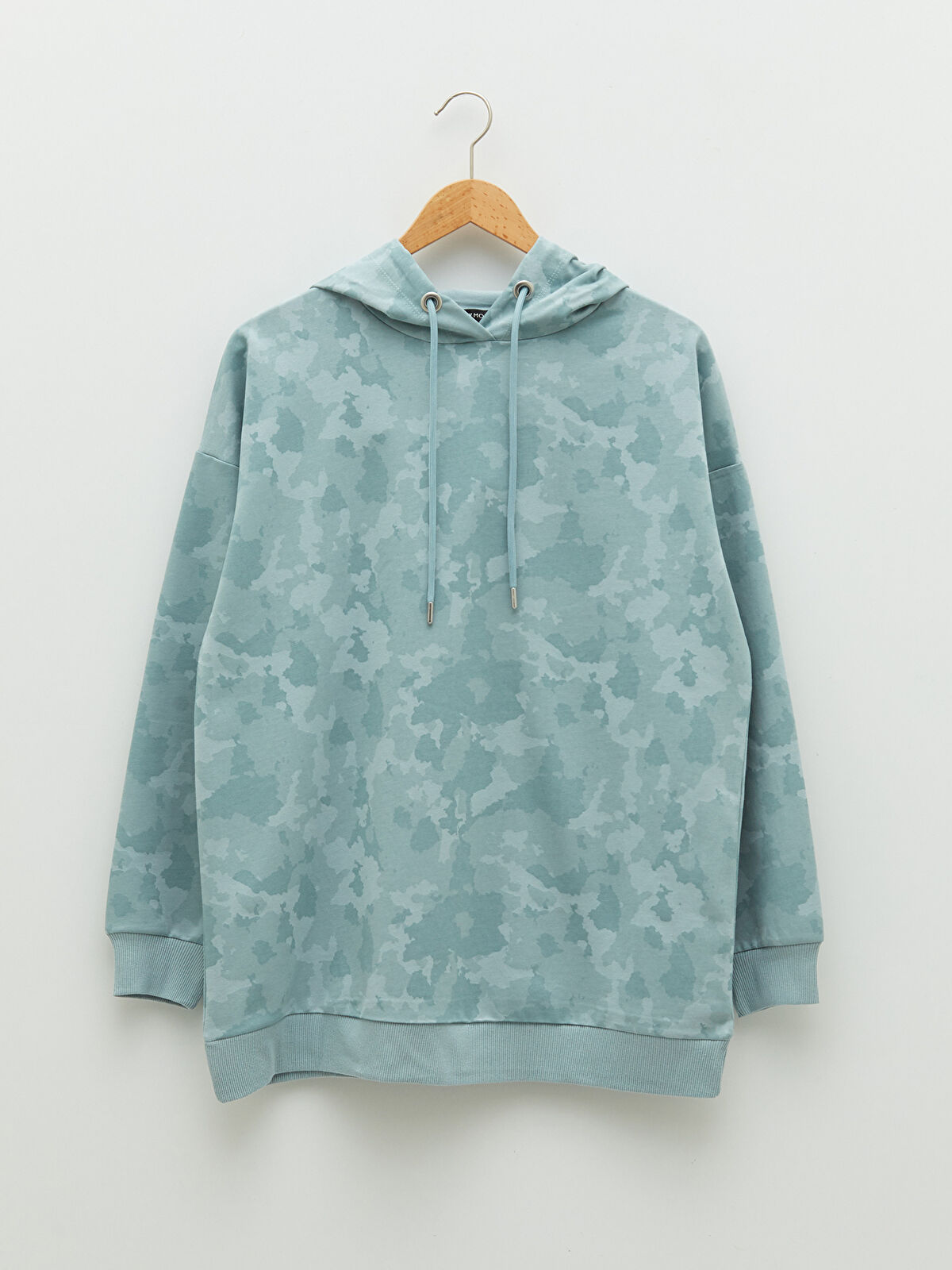 MODEST Kapüşonlu Batik Uzun Kollu Kadın Sweatshirt Tunik