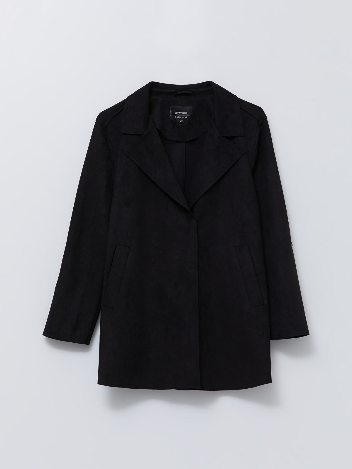 LCW CLASSIC Ceket Yaka Düz Uzun Kollu Süet Kadın Trençkot