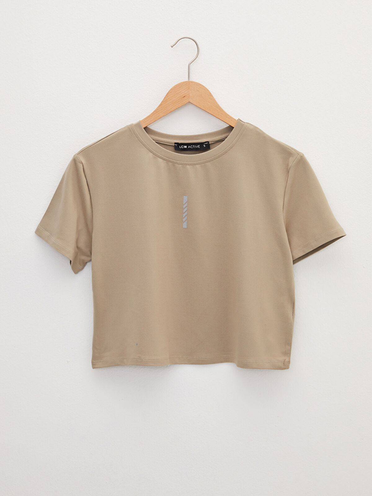 LCW ACTIVE Bisiklet Yaka Baskılı Kısa Kollu Kadın Spor Tişört