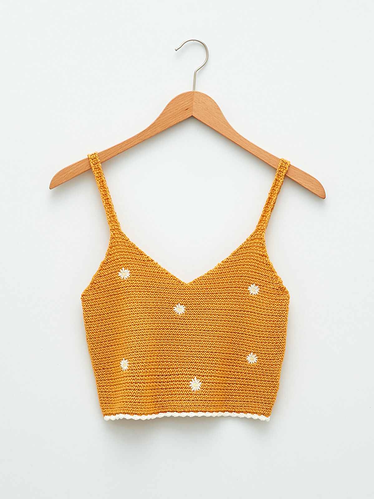 XSIDE V Yaka Nakışlı Askılı Kadın Triko Kazak