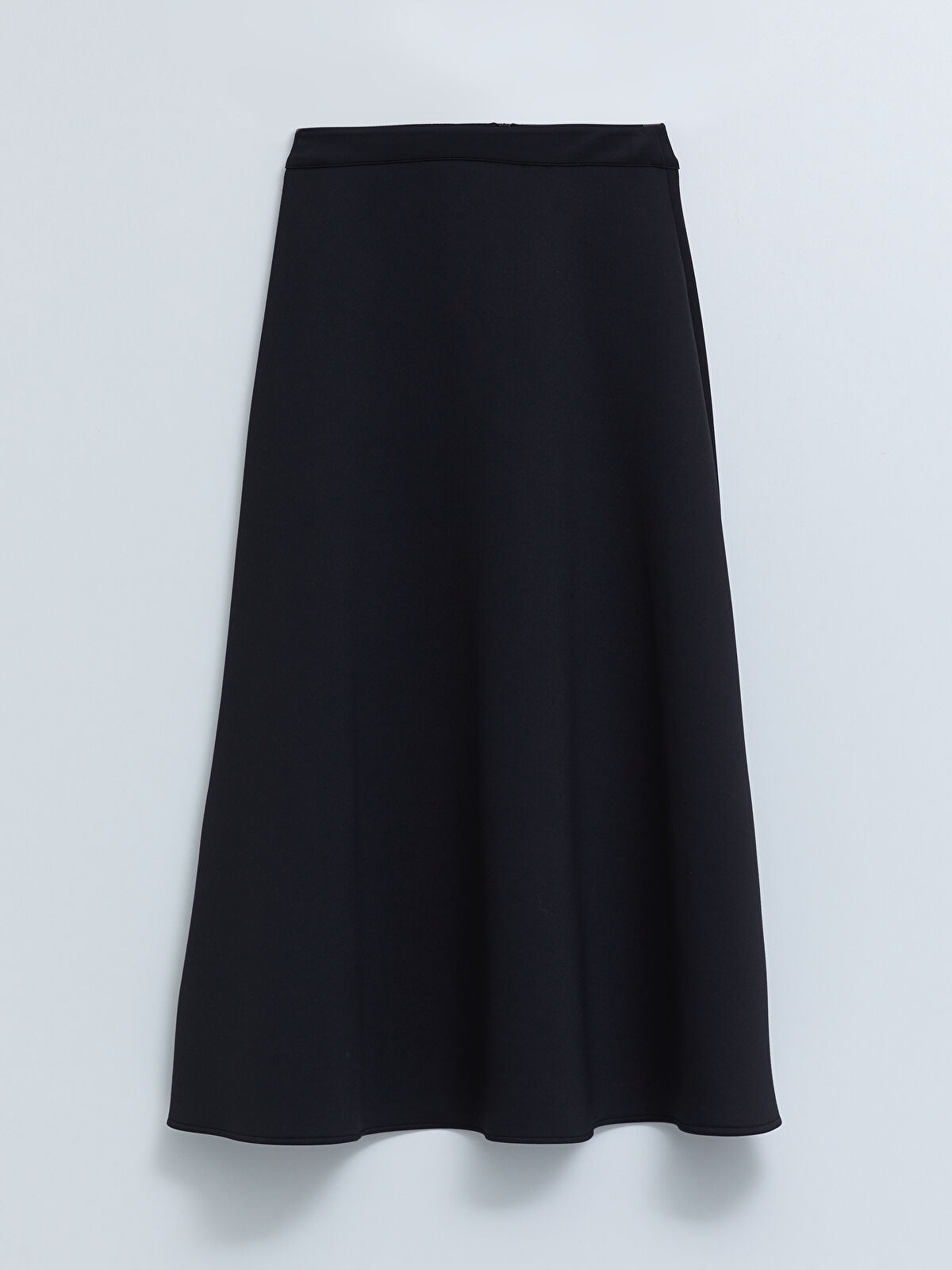 MODEST Beli Fermuarlı Düz A Kesim Skuba Kumaş Kadın Etek