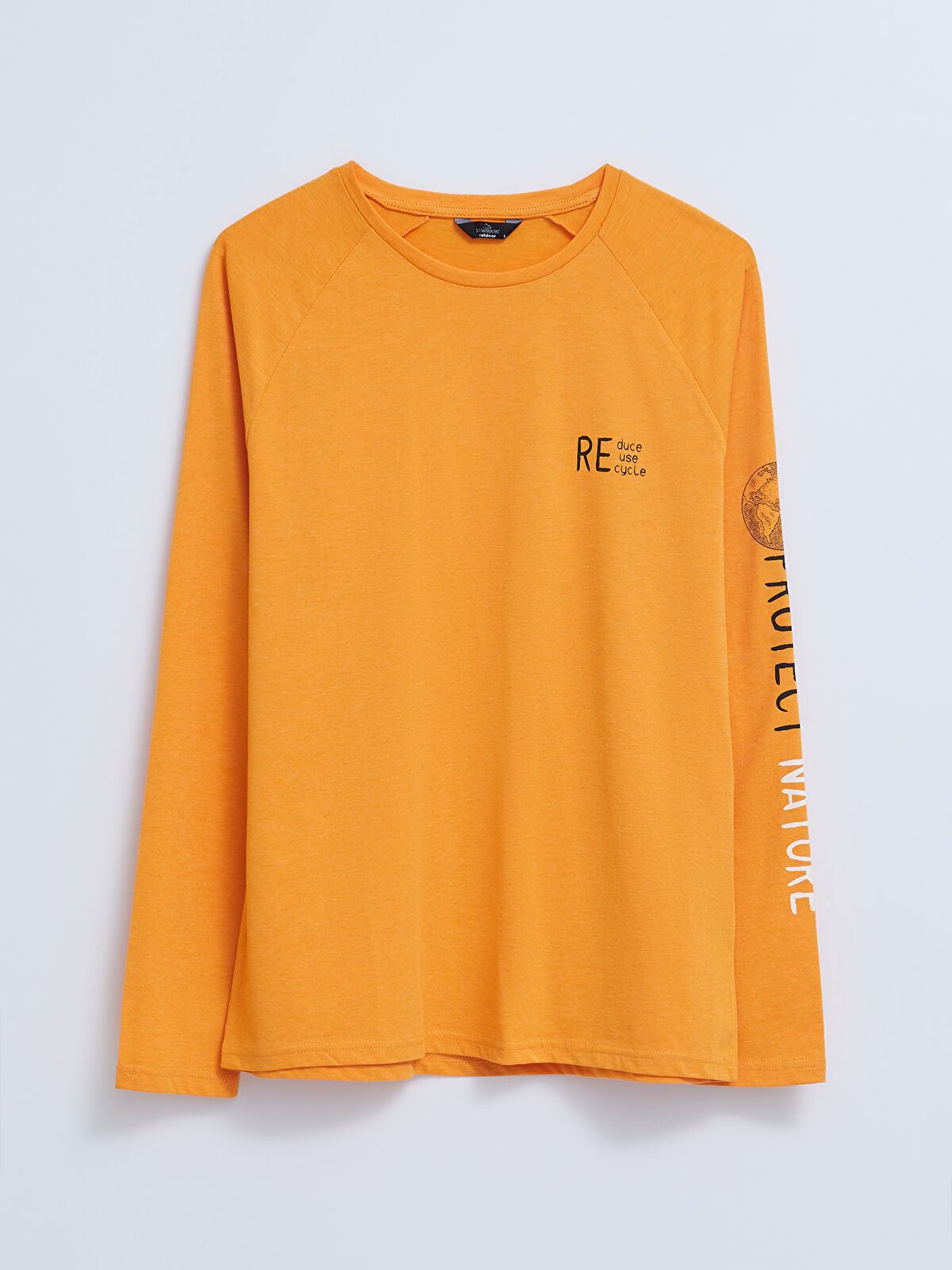 Outdoor Bisiklet Yaka Uzun Kollu Baskılı Erkek Tişört