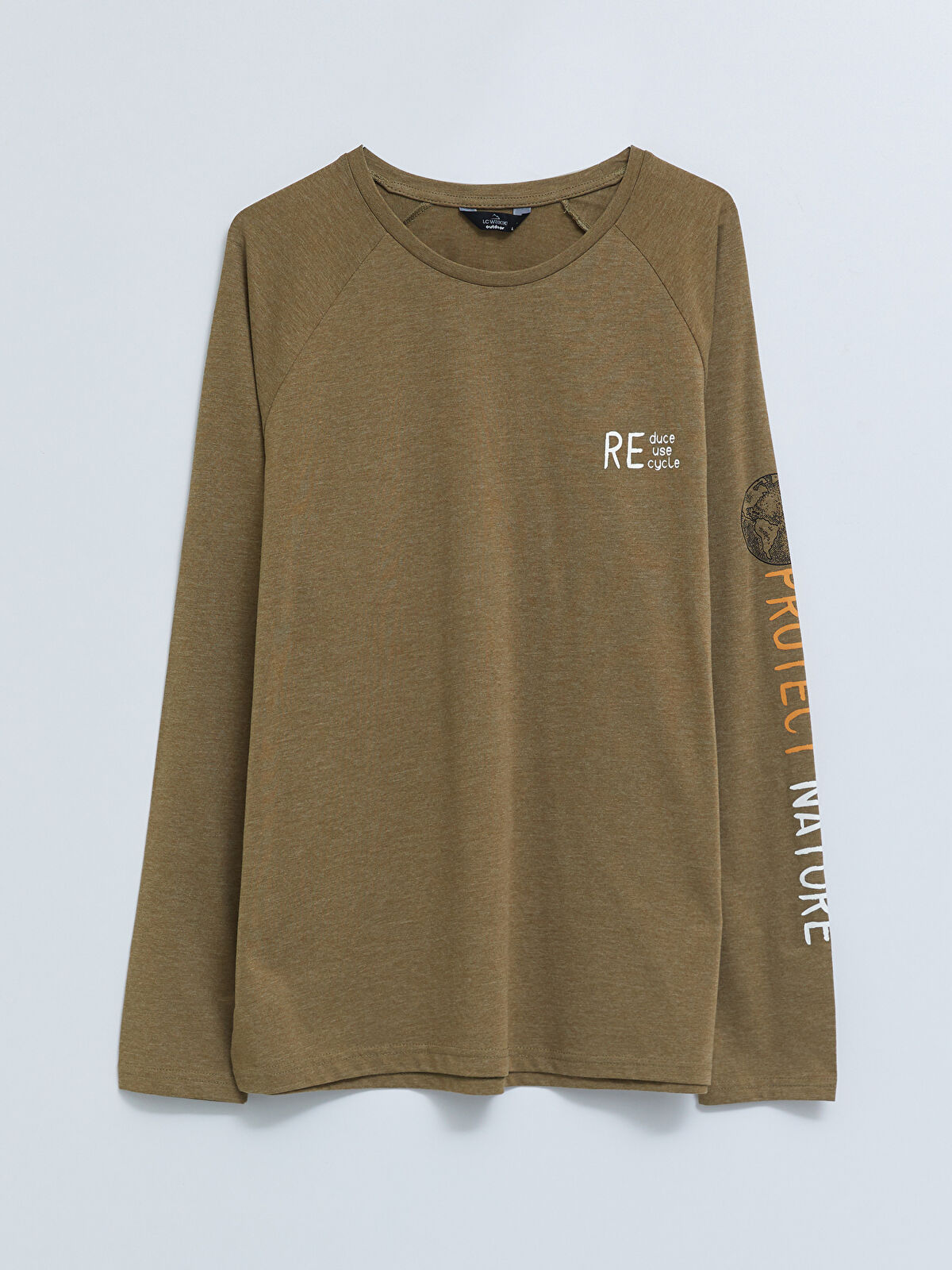 Outdoor Bisiklet Yaka Uzun Kollu Baskılı Erkek Tişört