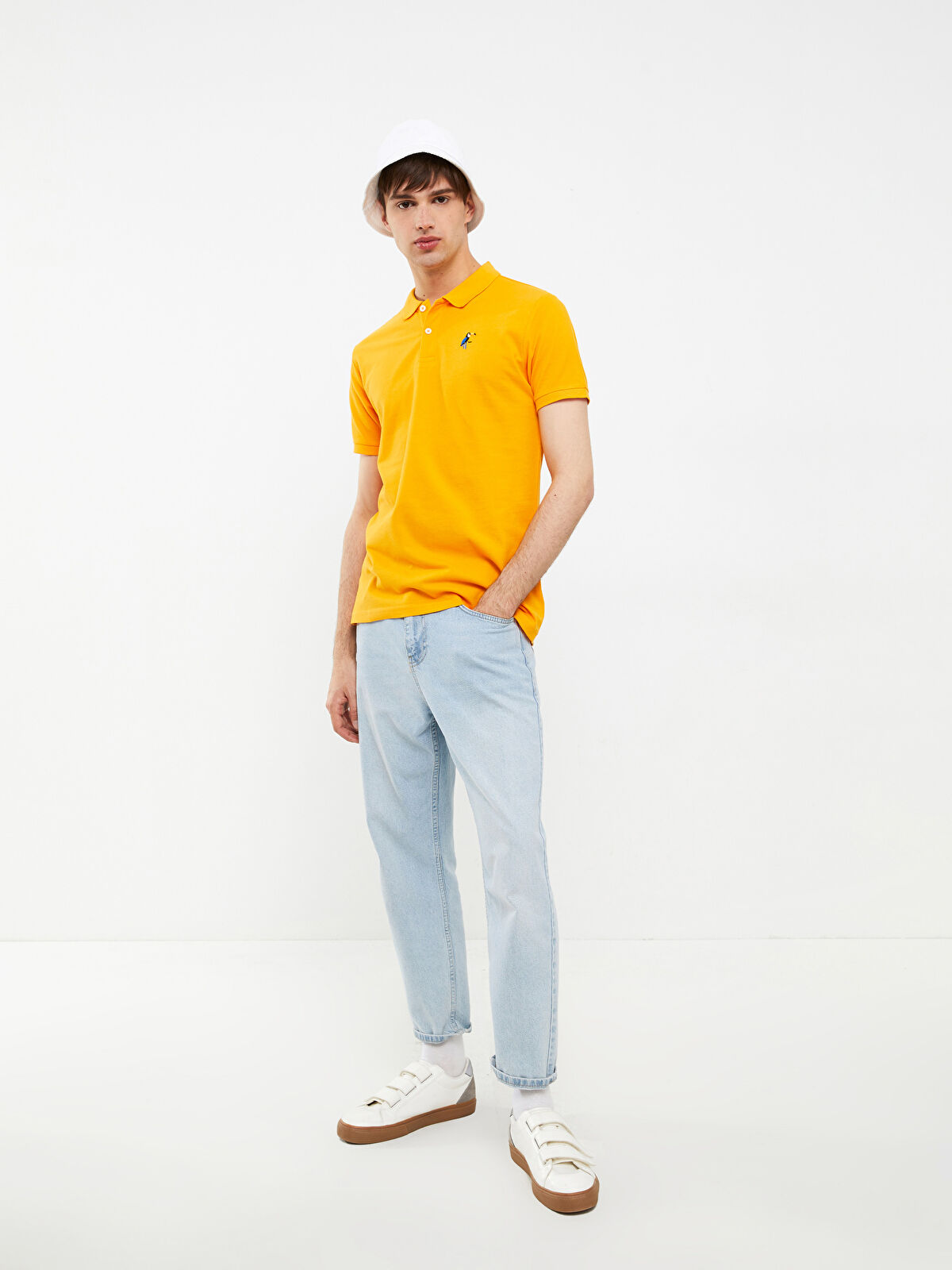 XSIDE Polo Yaka Kısa Kollu Nakışlı Erkek Tişört