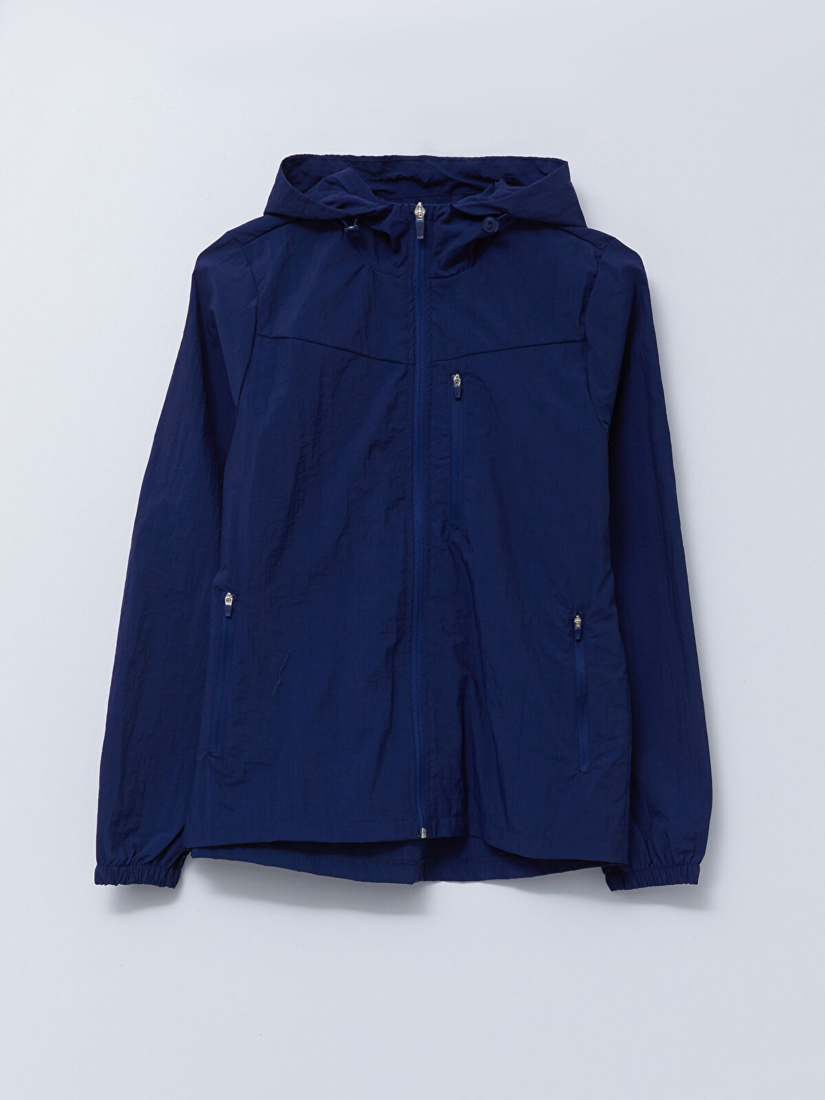 Kapüşonlu Düz Uzun Kollu Kadın Outdoor Yağmurluk