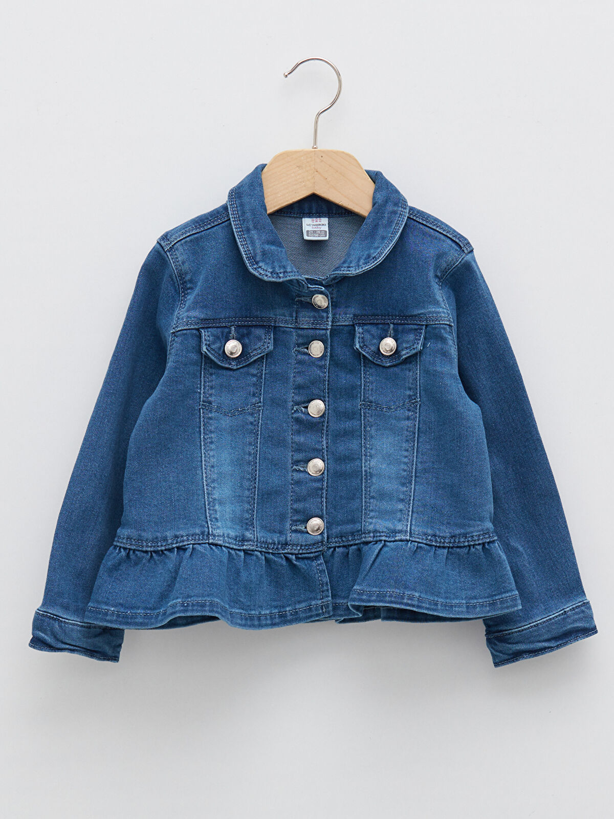 Uzun Kollu Basic Kız Bebek Jean Ceket