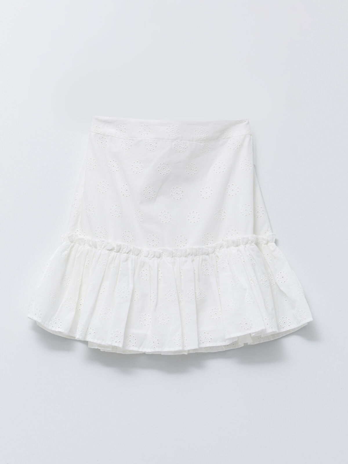 XSIDE Beli Lastikli Nakışlı Viskon Kadın Etek