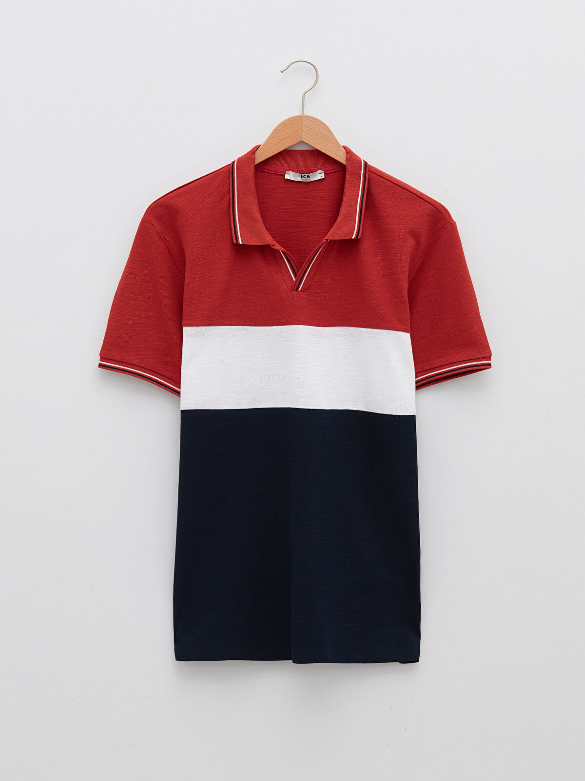 LCW VISION Polo Yaka Kısa Kollu Renk Bloklu Pike Erkek Tişört