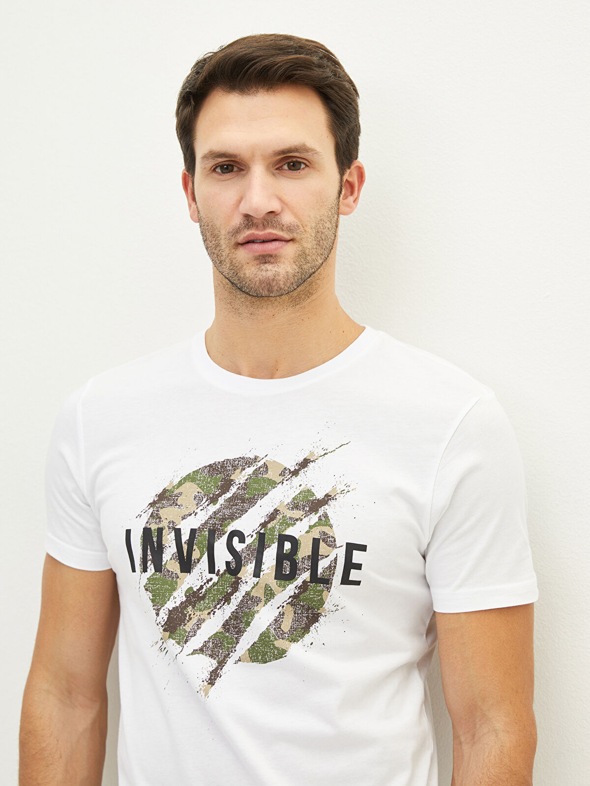 Bisiklet Yaka Uzun Kollu Baskılı Penye Erkek Tişört