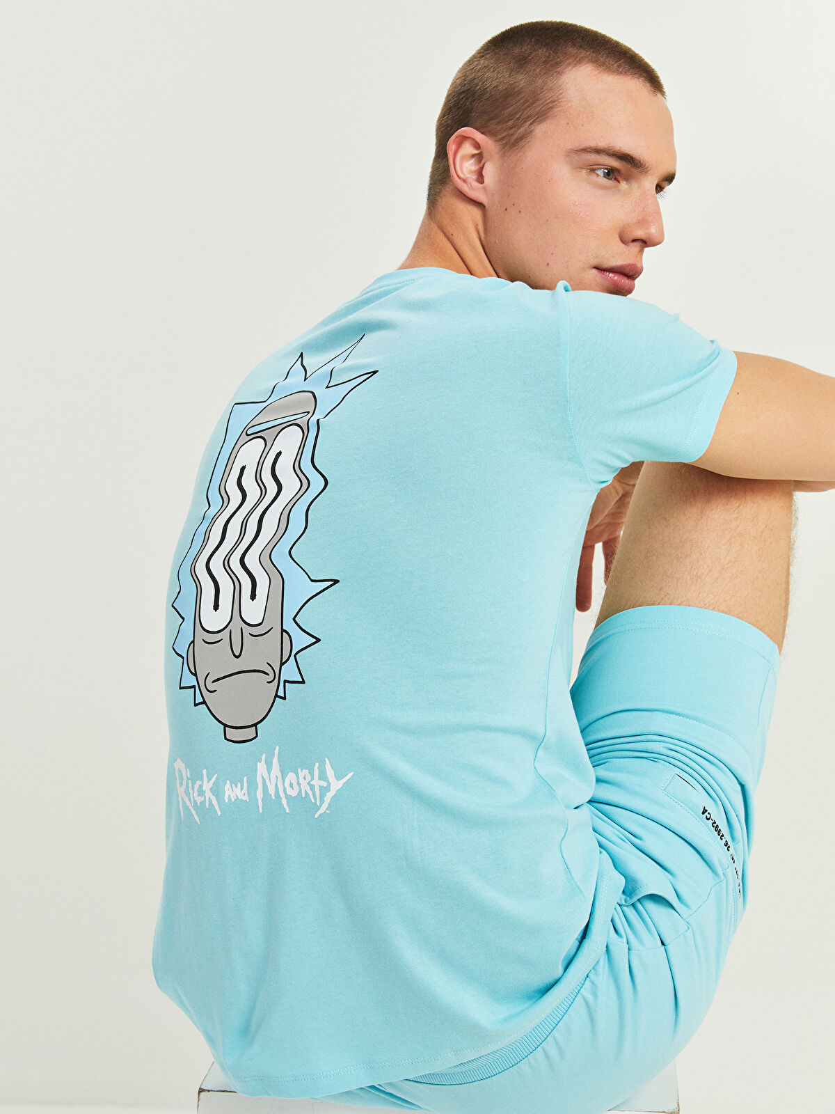 XSIDE Bisiklet Yaka Kısa Kollu Rick and Morty Baskılı Penye Erkek Tişört