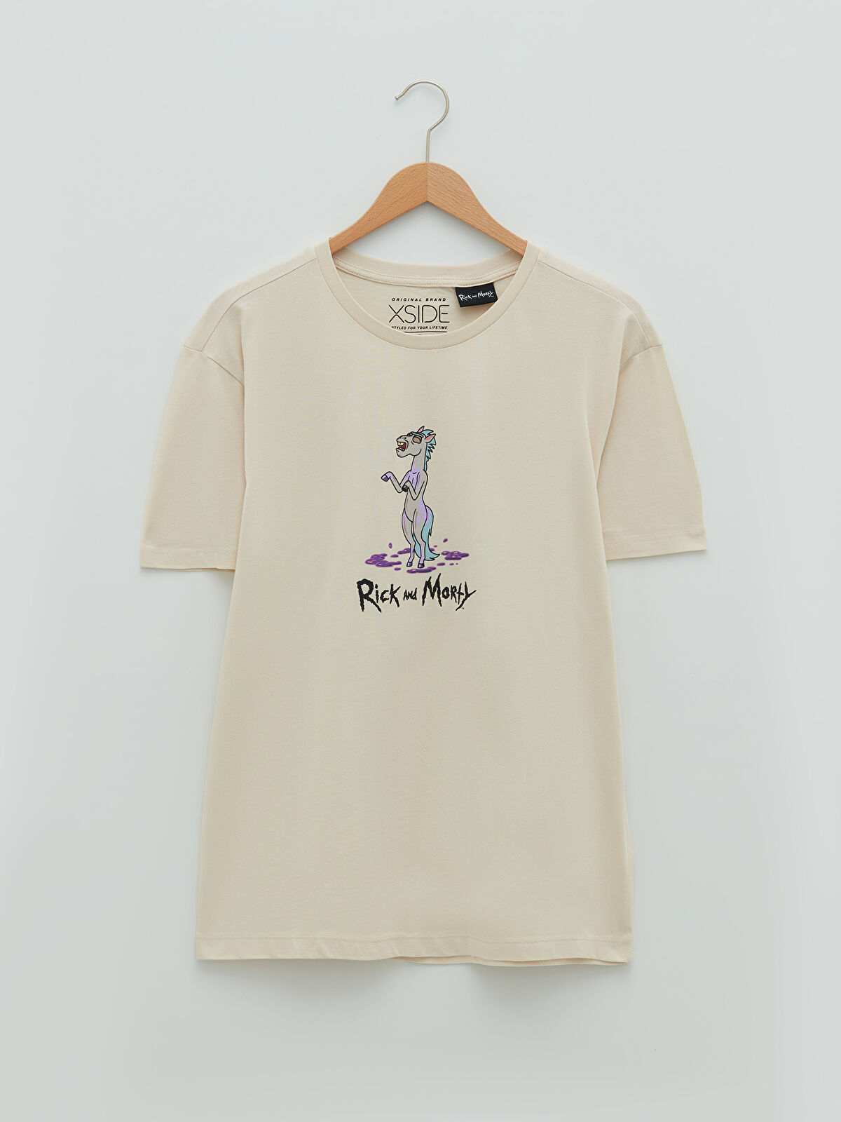 XSIDE Bisiklet Yaka Kısa Kollu Rick and Morty Baskılı Penye Erkek Tişört