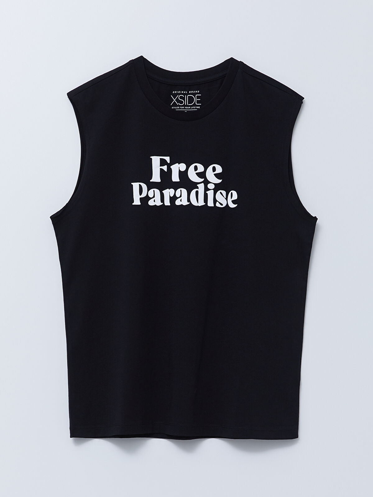 XSIDE Bisiklet Yaka Kolsuz Baskılı Penye Erkek Atlet