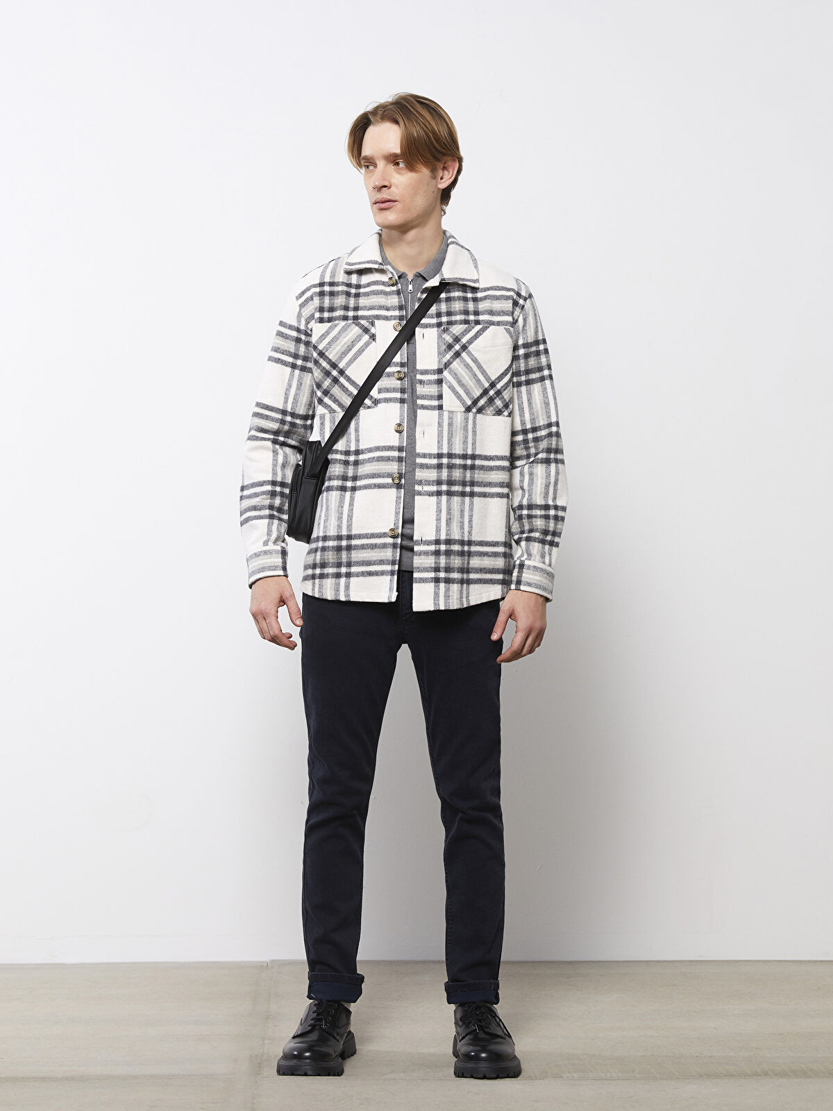 LCW VISION Regular Fit Uzun Kollu Ekose Erkek Gömlek Ceket