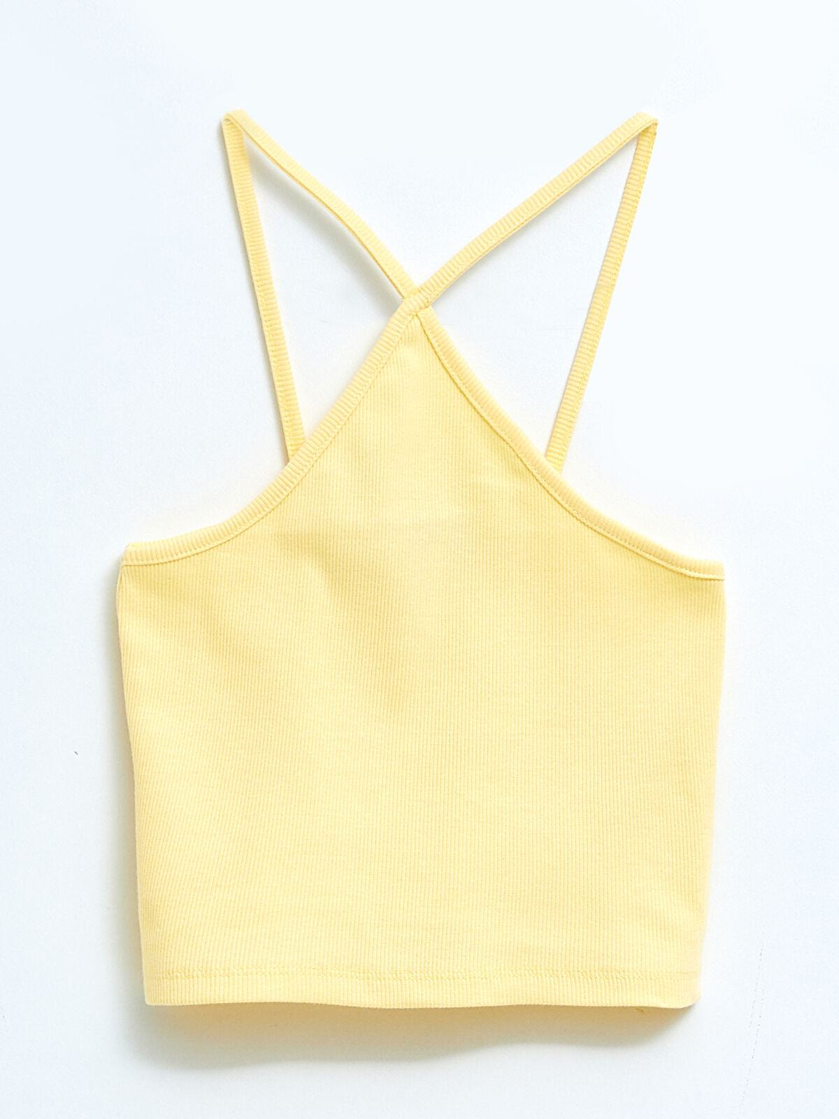 XSIDE Halter Yaka Düz Crop Pamuklu Kadın Atlet