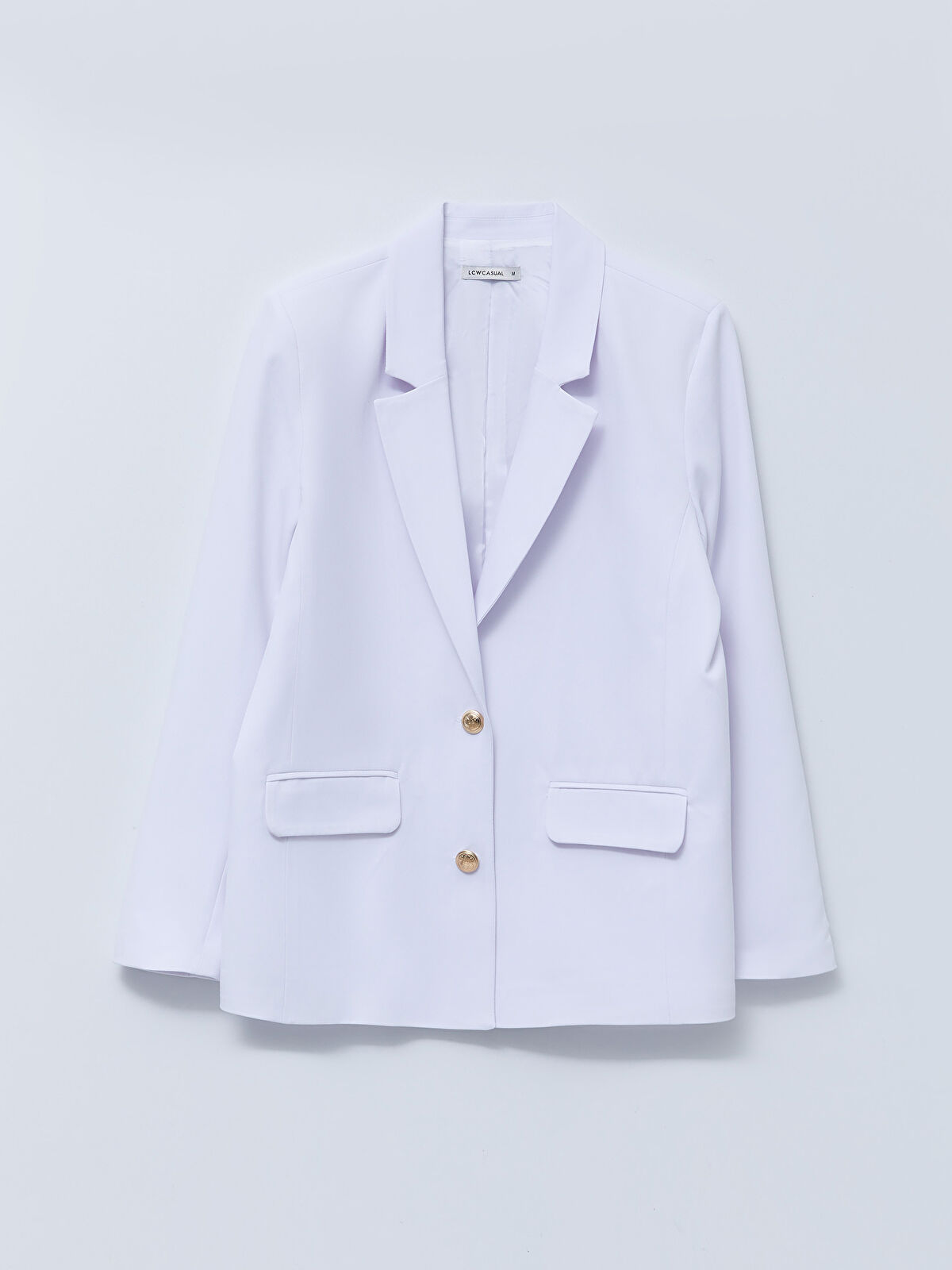 LCW CASUAL Önden Düğme Kapamalı Düz Uzun Kollu Krep Kadın Blazer Ceket