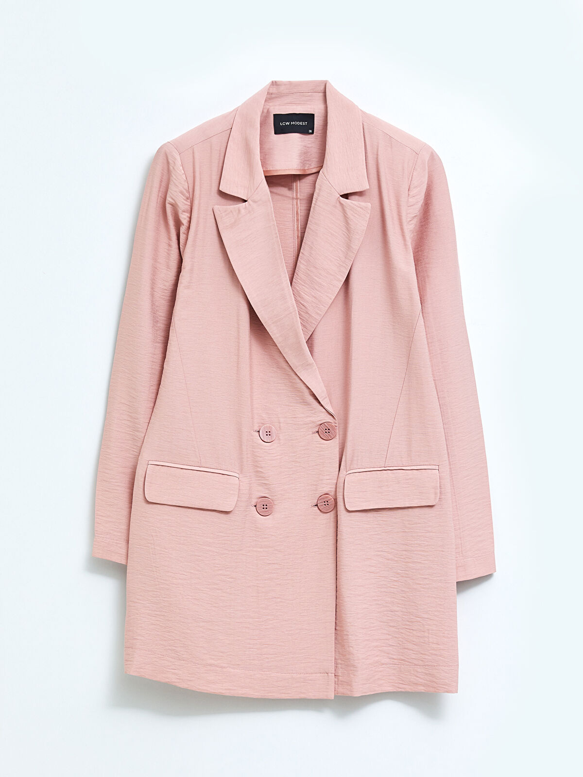 MODEST Önden Düğme Kapamalı Düz Uzun Kollu Kadın Ceket