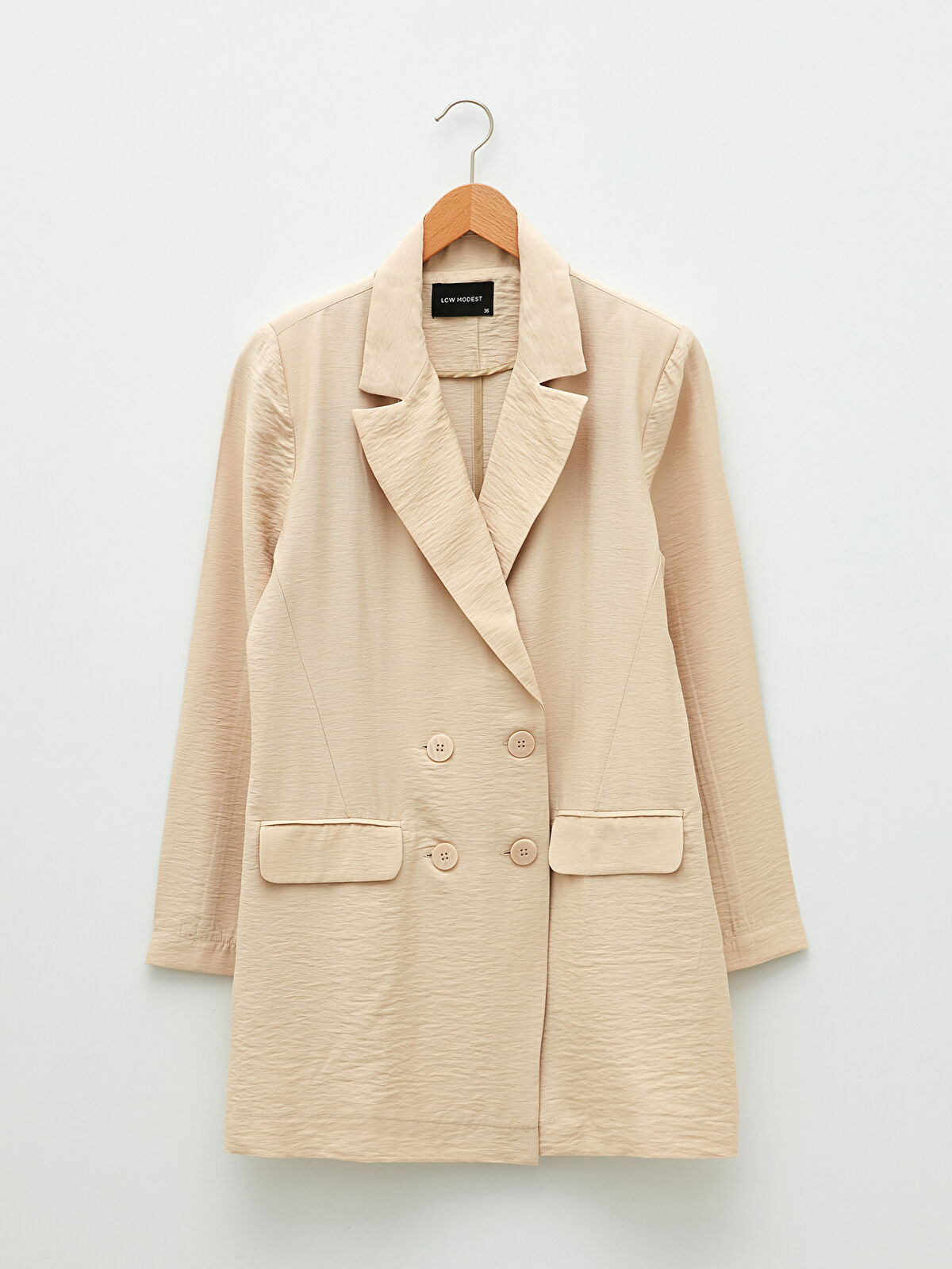 MODEST Önden Düğme Kapamalı Düz Uzun Kollu Kadın Ceket
