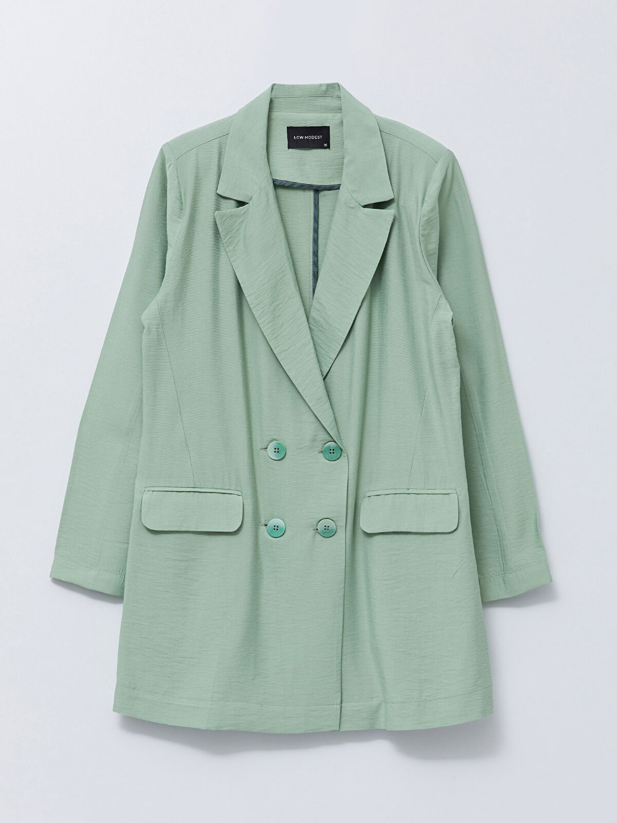 MODEST Önden Düğme Kapamalı Düz Uzun Kollu Kadın Ceket