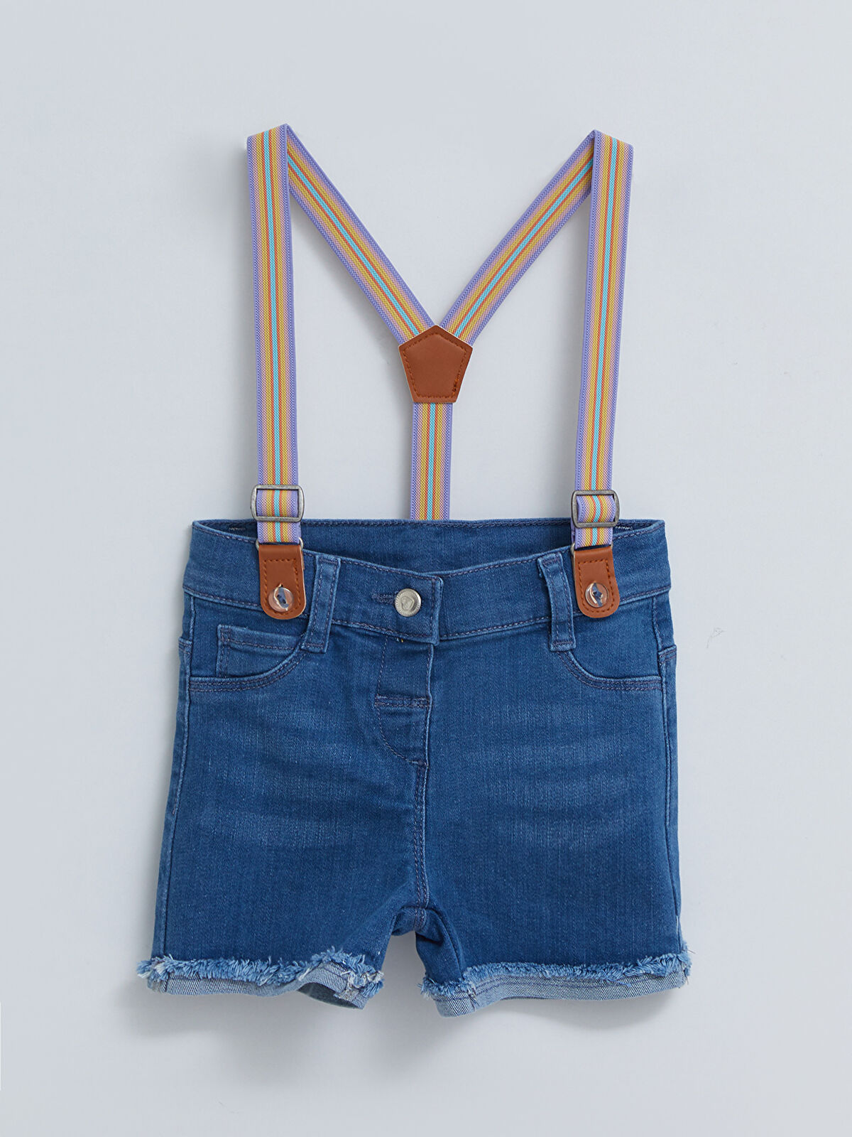 Basic Kız Bebek Jean Şort ve Pantolon Askısı 2'li