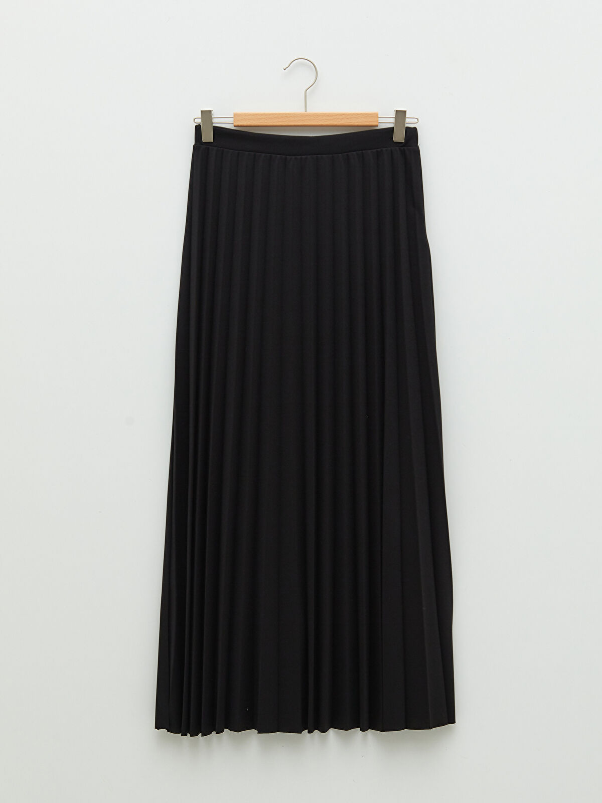 MODEST Beli Lastikli Düz A Kesim Krep Kadın Pileli Etek