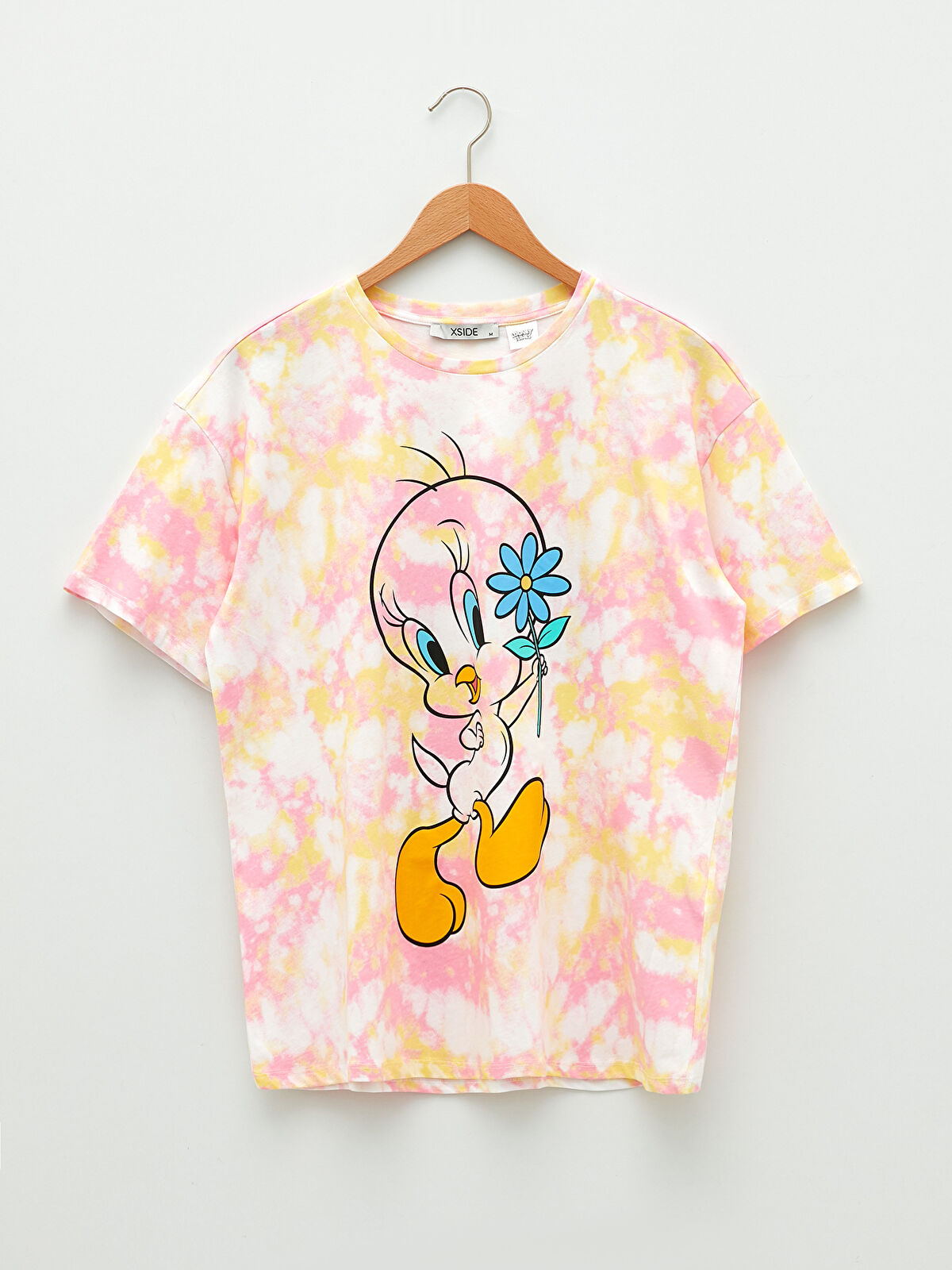 XSIDE Bisiklet Yaka Tweety Baskılı Kısa Kollu Pamuklu Kadın Tişört