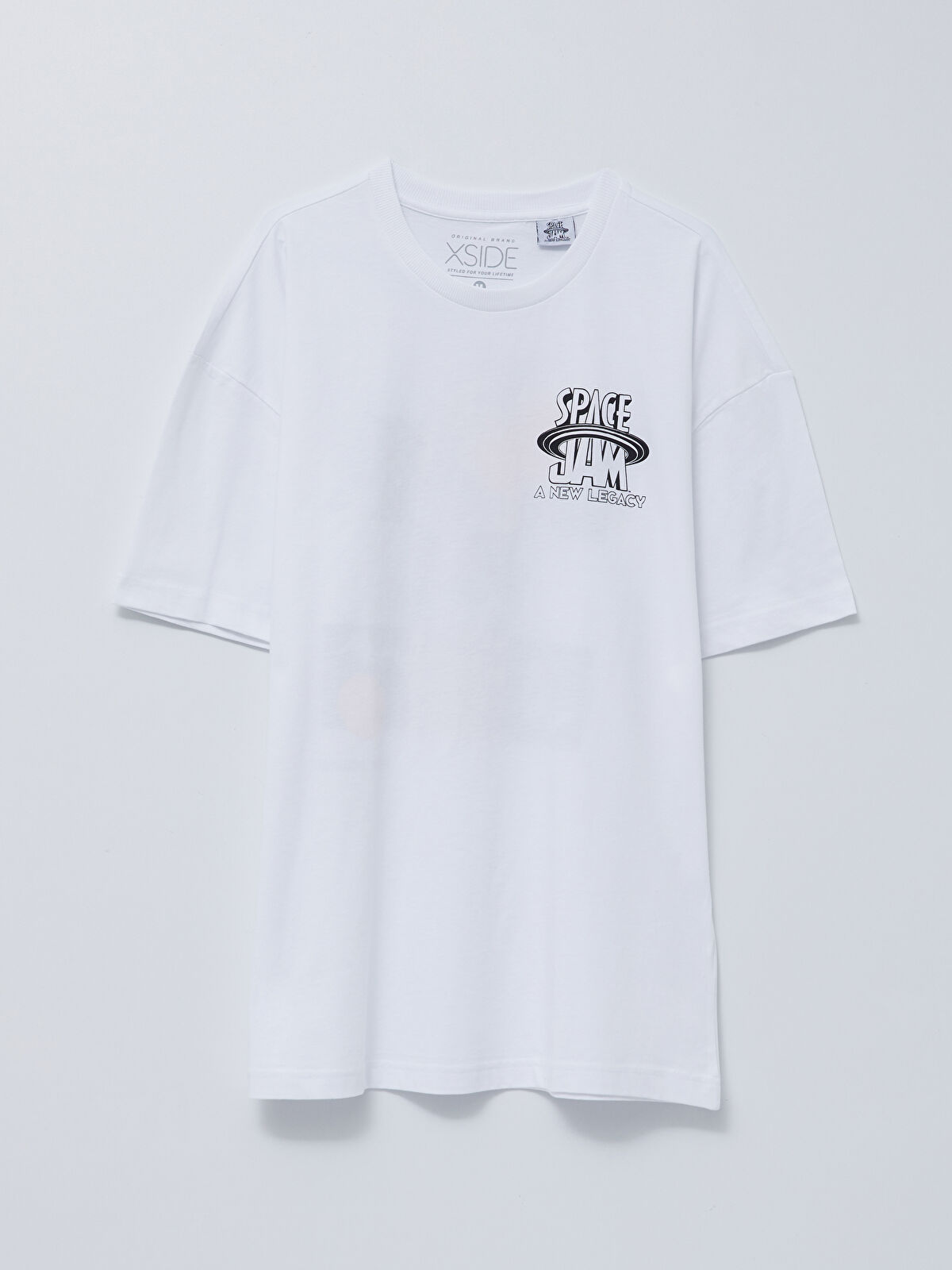 XSIDE Oversize Bisiklet Yaka Kısa Kollu Space Jam Baskılı Penye Erkek Tişört