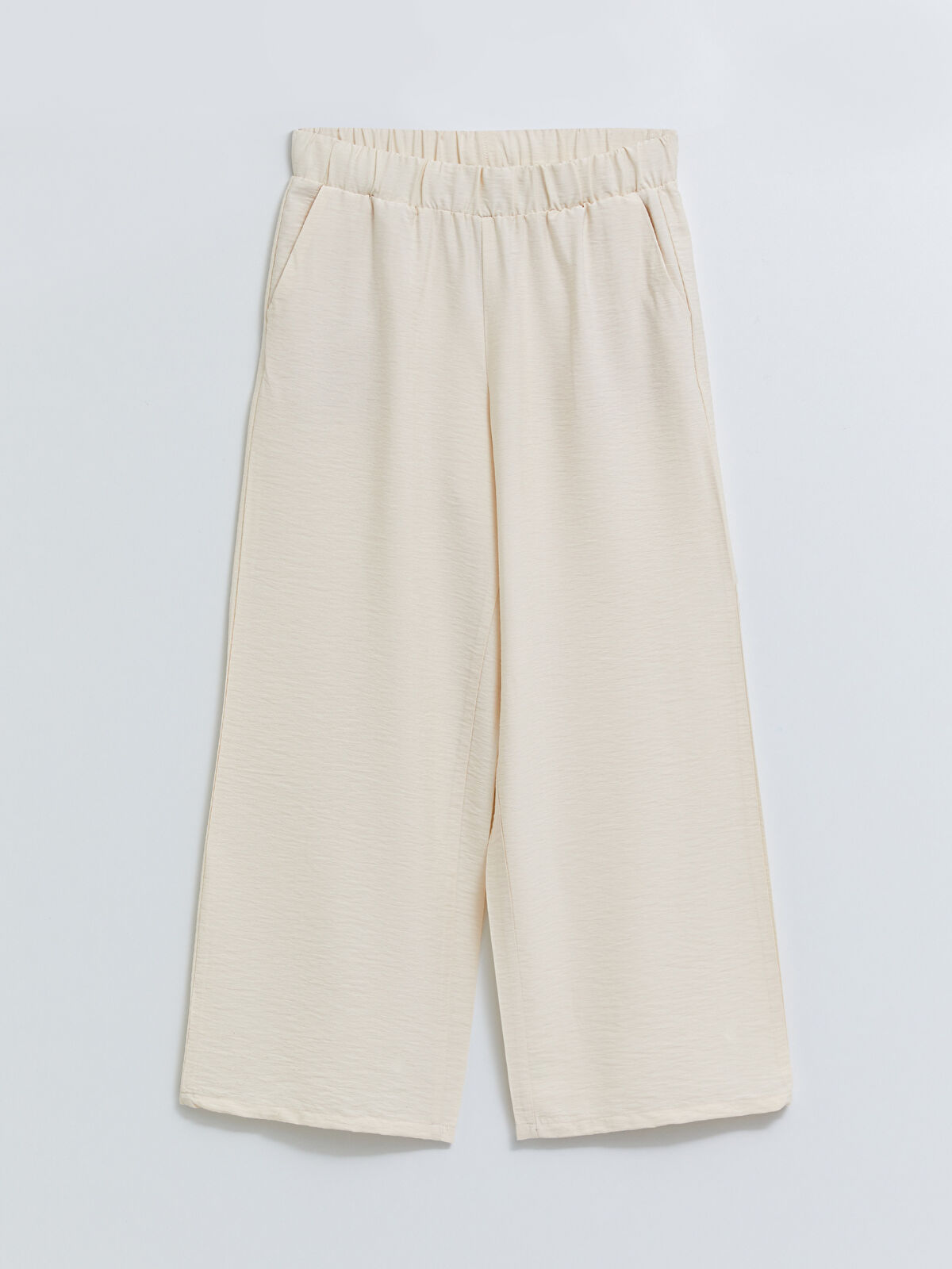 MODEST Beli Lastikli Düz Cep Detaylı Geniş Paça Kadın Palazzo Pantolon MODEST Beli Lastikli Düz Cep Detaylı Geniş Paça Kadın Palazzo Pantolon