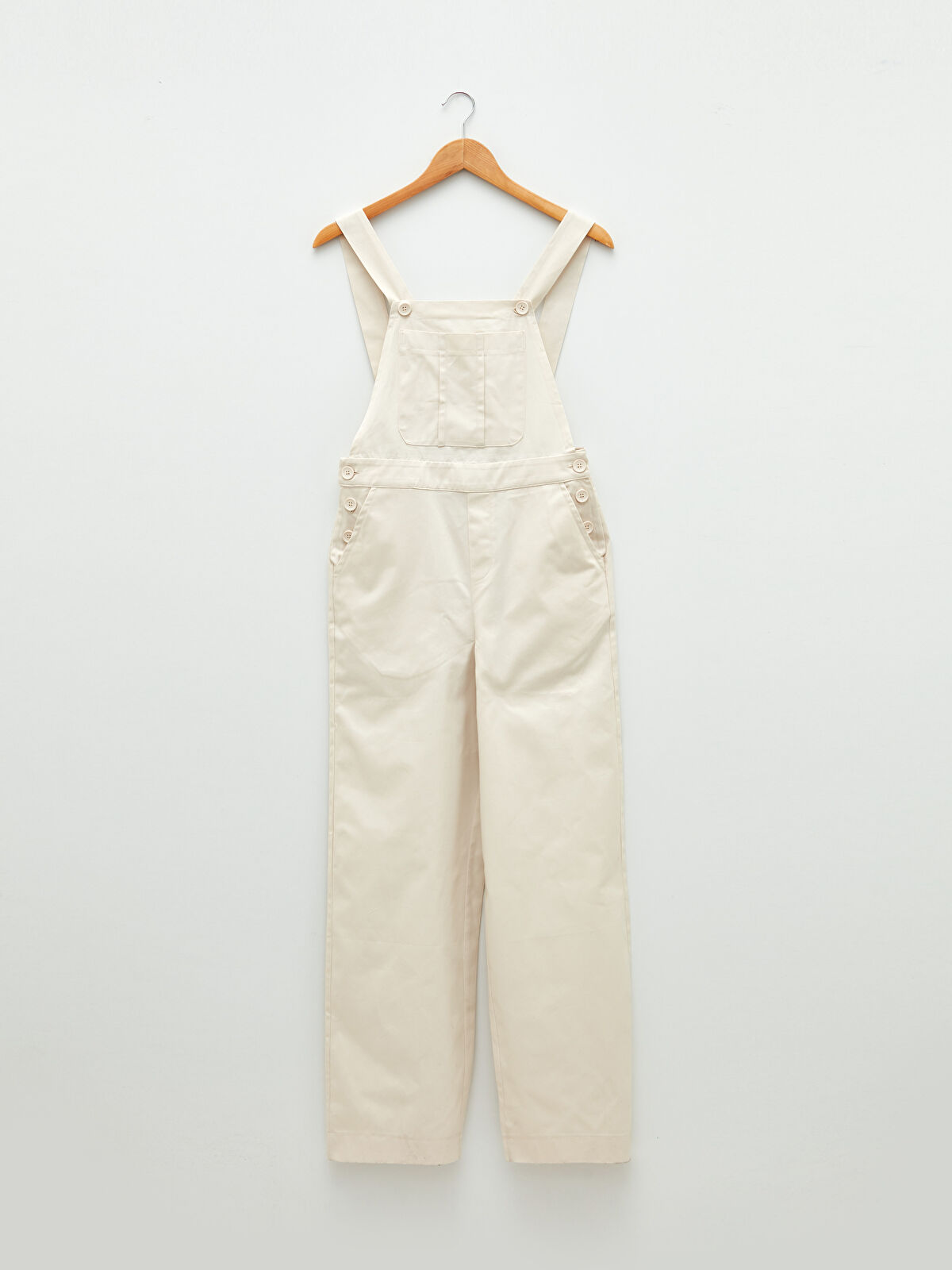 MODEST Kare Yaka Düz Askılı Gabardin Kadın Tulum