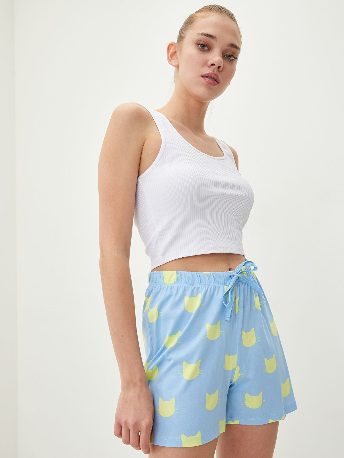 LCW DREAM Beli Lastikli Desenli Pamuklu Kadın Pijama Alt