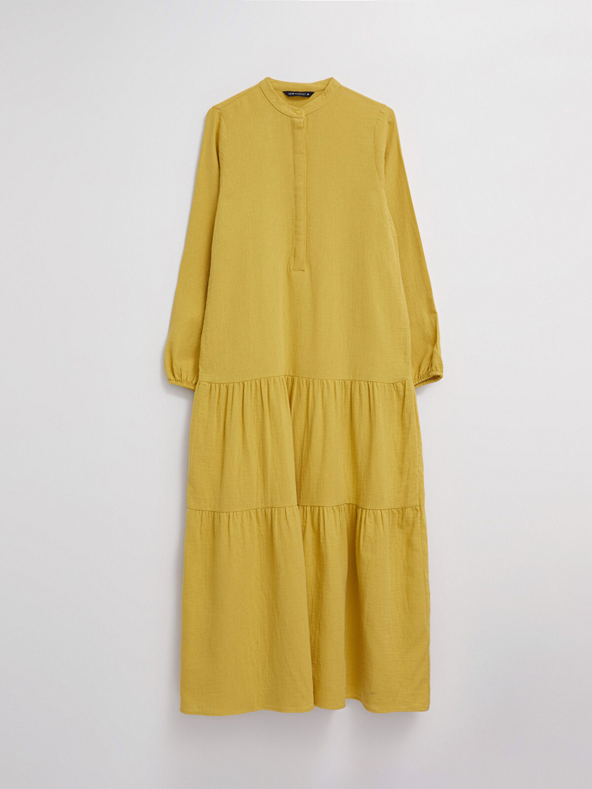 MODEST Hakim Yaka Düz Uzun Kollu Pamuklu Kadın Elbise