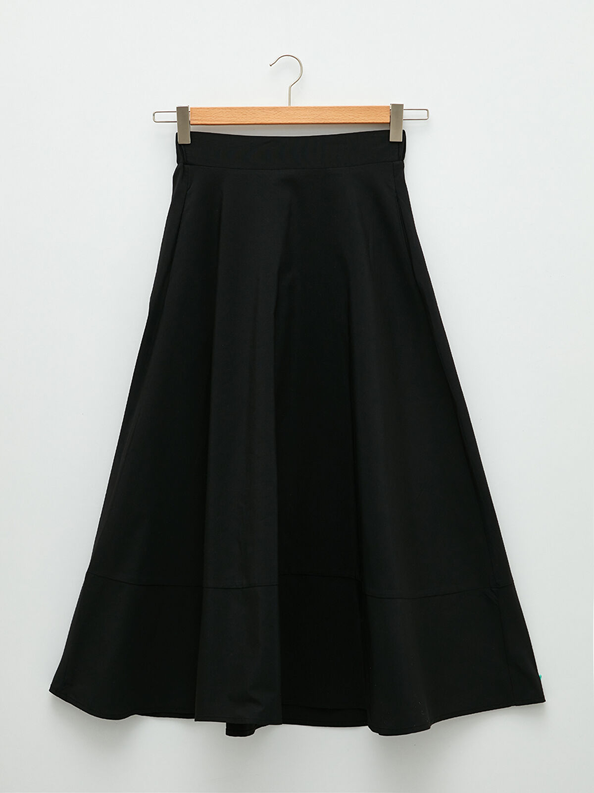 MODEST Beli Lastikli Düz A Kesim Poplin Kadın Etek