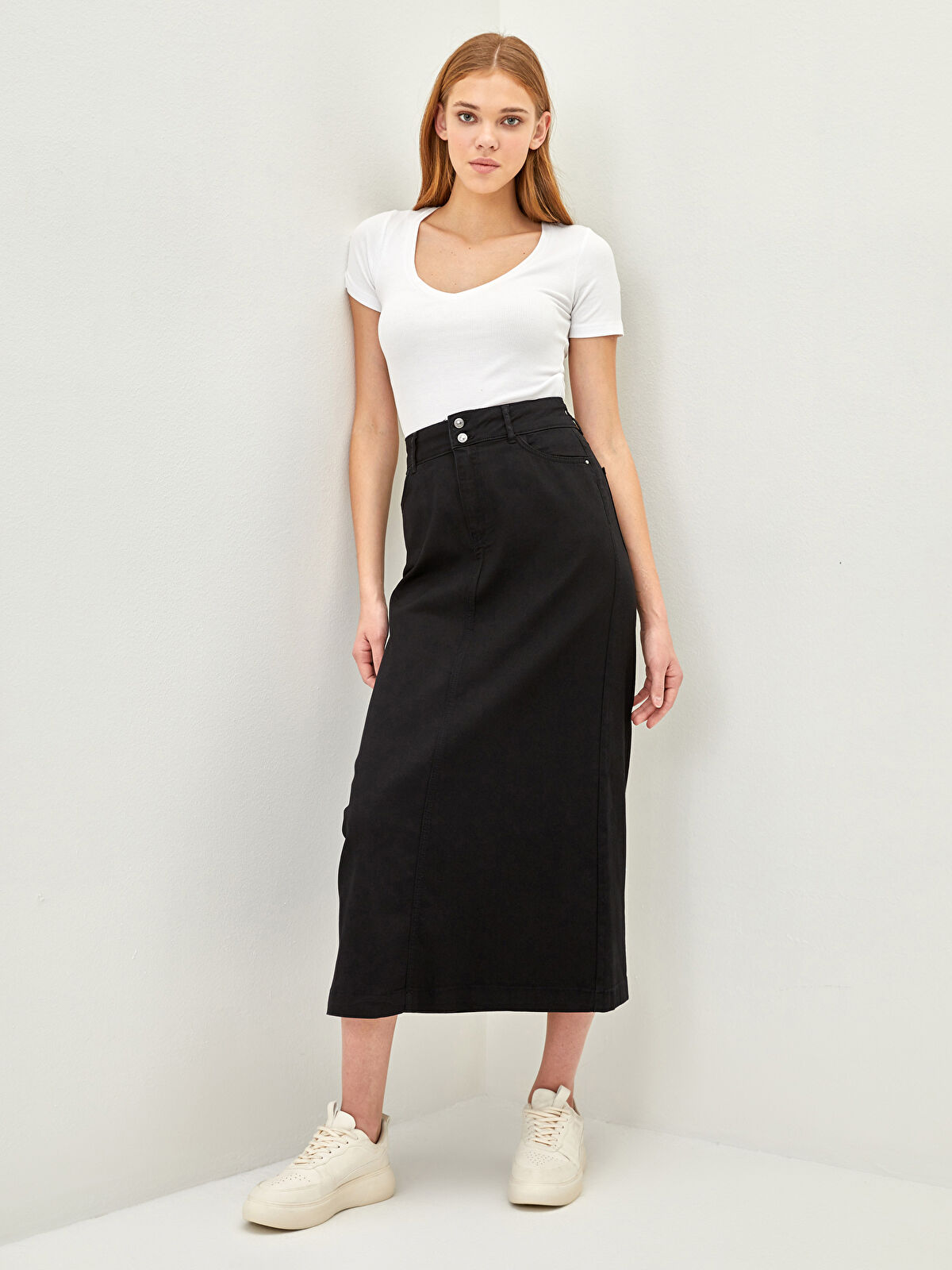 LCW GRACE Normal Bel Dar Fit A Kesim Rodeo Kadın Jean Etek LCW GRACE Normal Bel Dar Fit A Kesim Rodeo Kadın Jean Etek