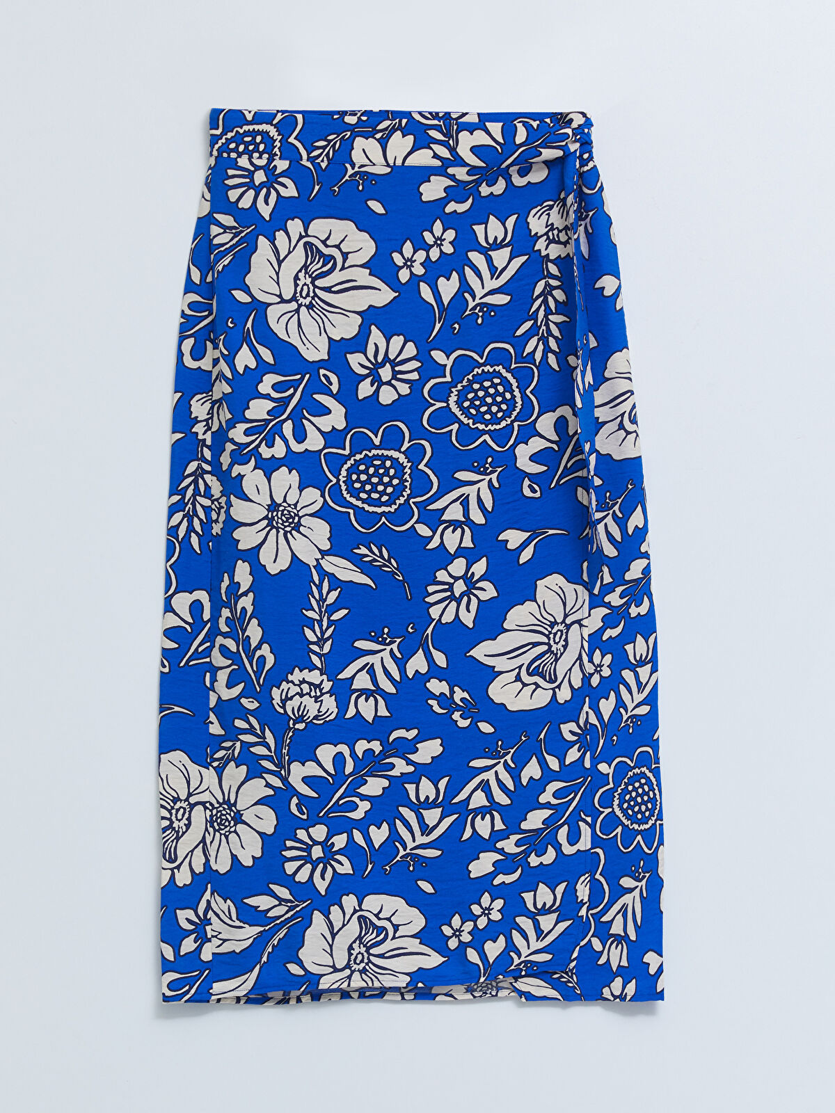 LCW VISION Beli Bağlamalı Çiçekli A Kesim Saten Kadın Etek