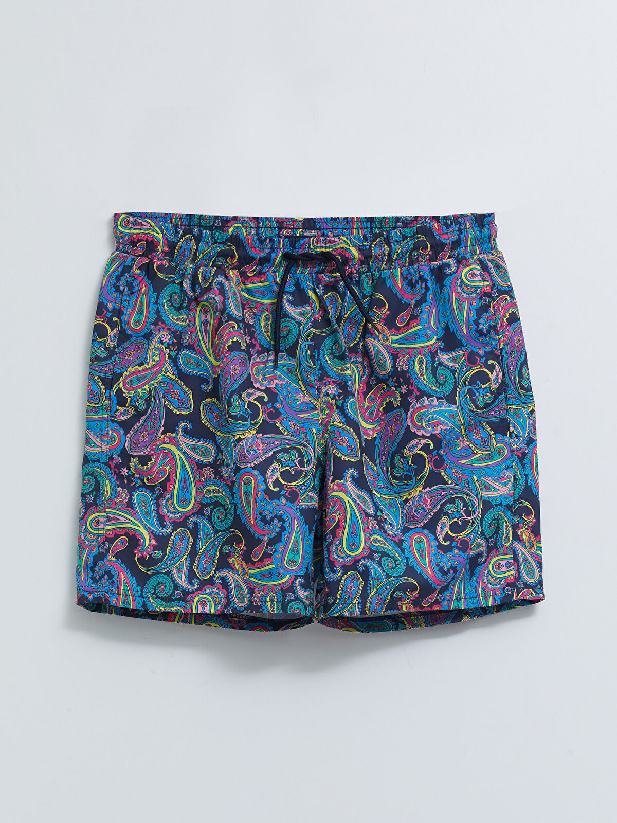 Kısa Boy Desenli Erkek Deniz Şortu