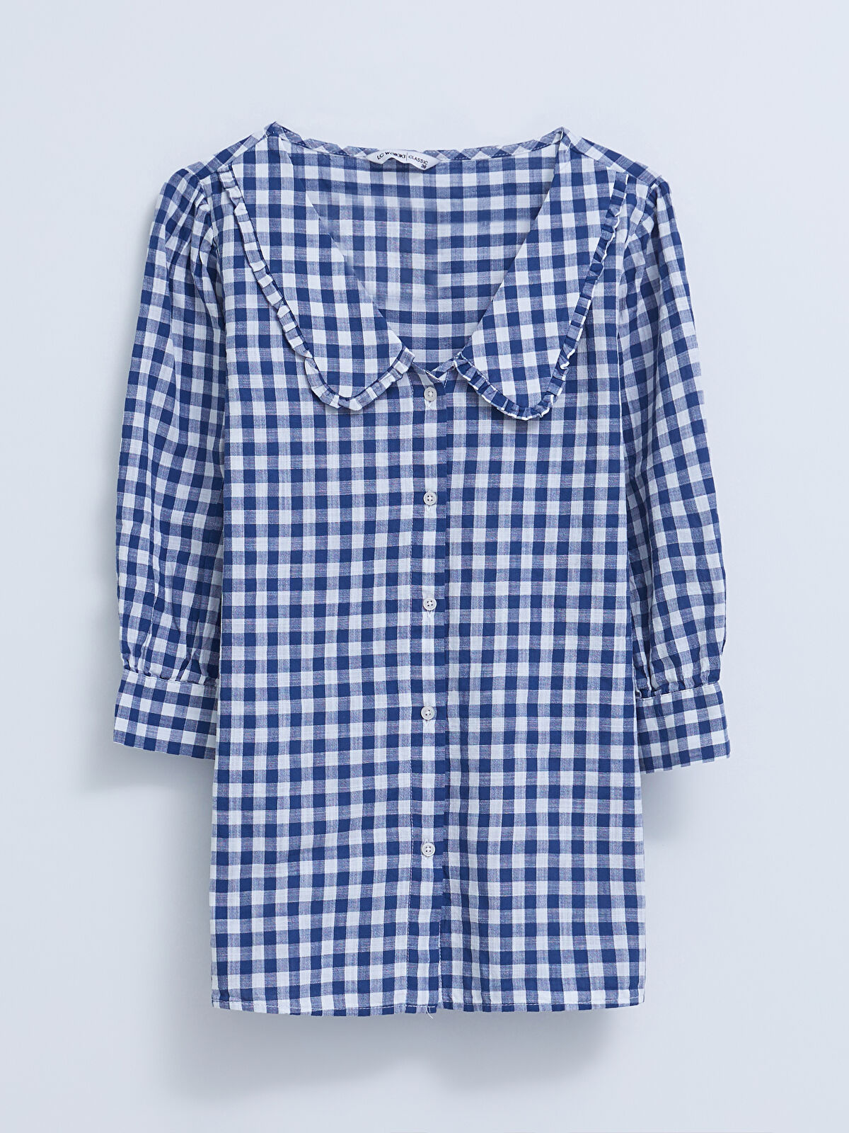 LCW CLASSIC Bebe Yaka Ekose Poplin Kadın Bluz