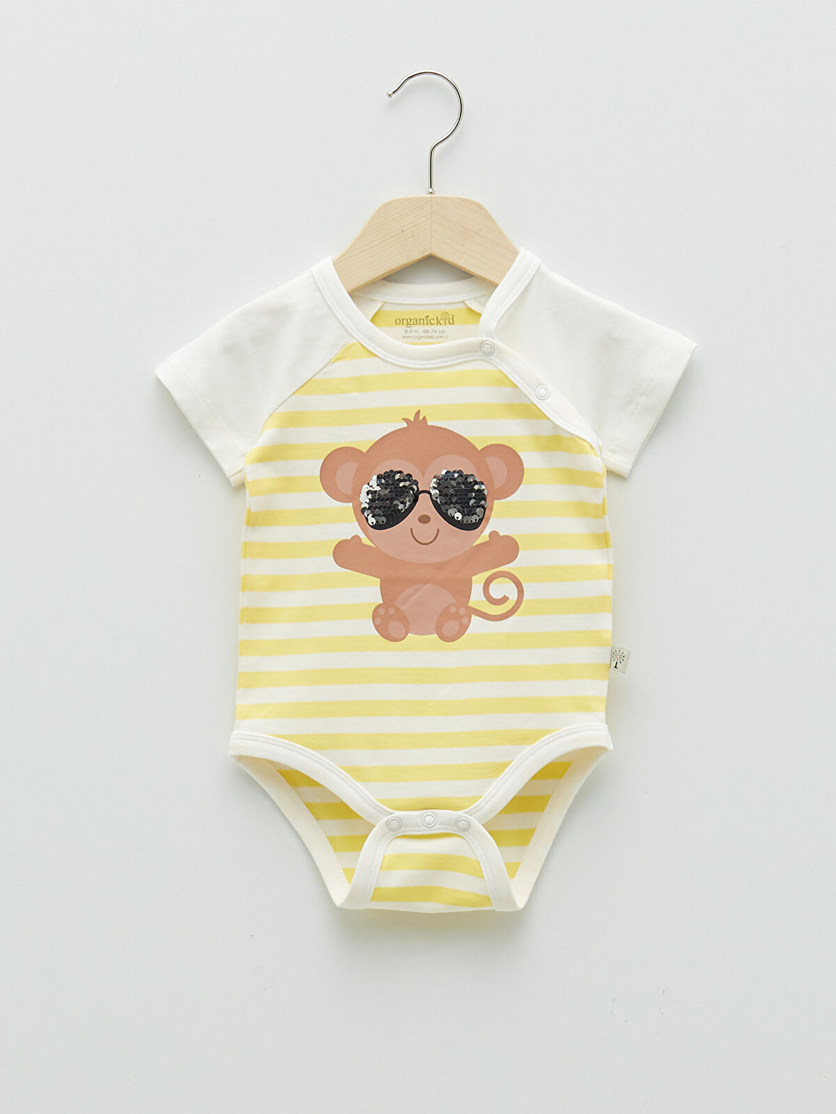 Organickid Organik Pamuklu Baskılı Çıtçıtlı Body
