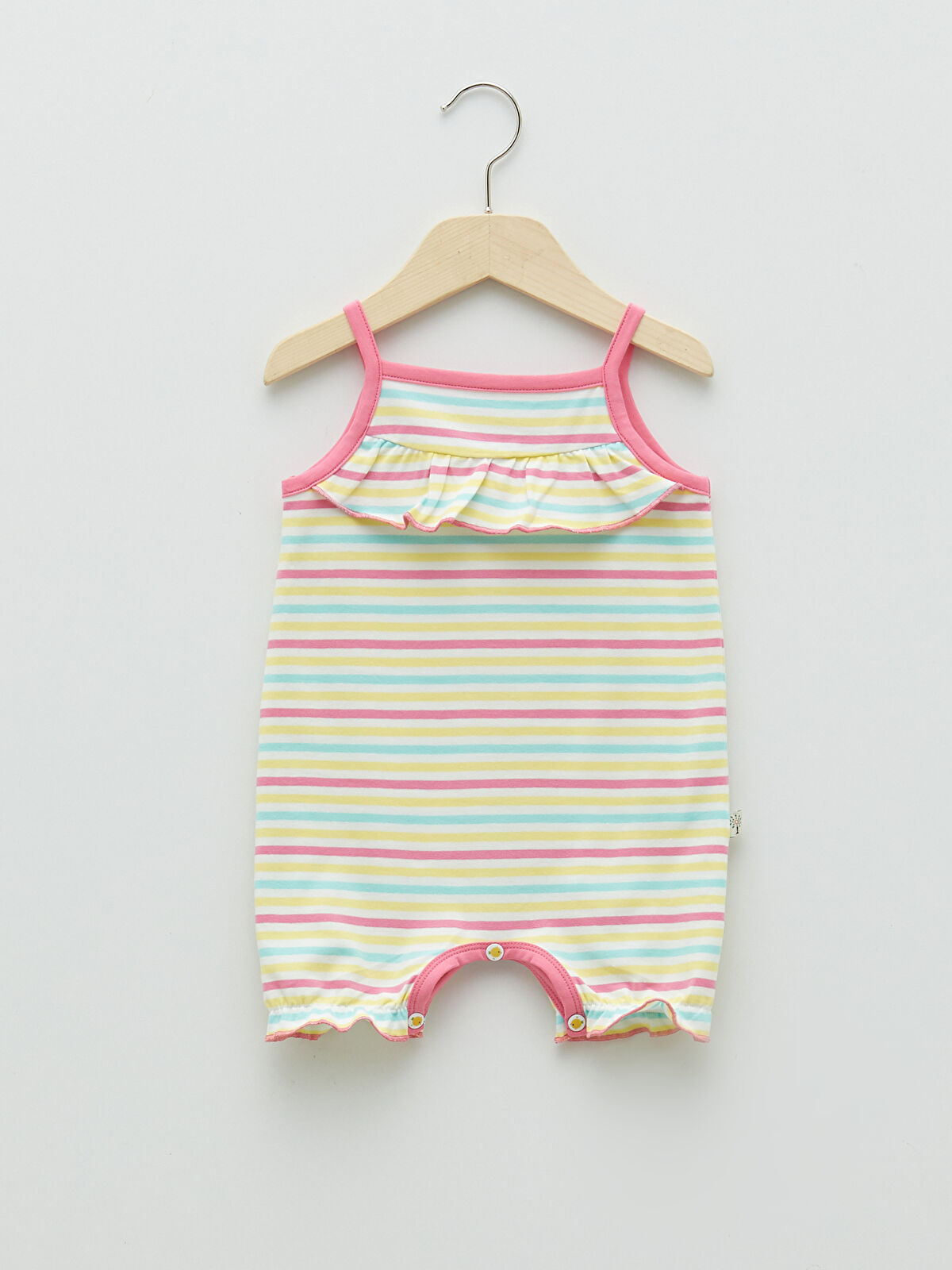 Organickid Organik Pamuklu Çizgili Tulum