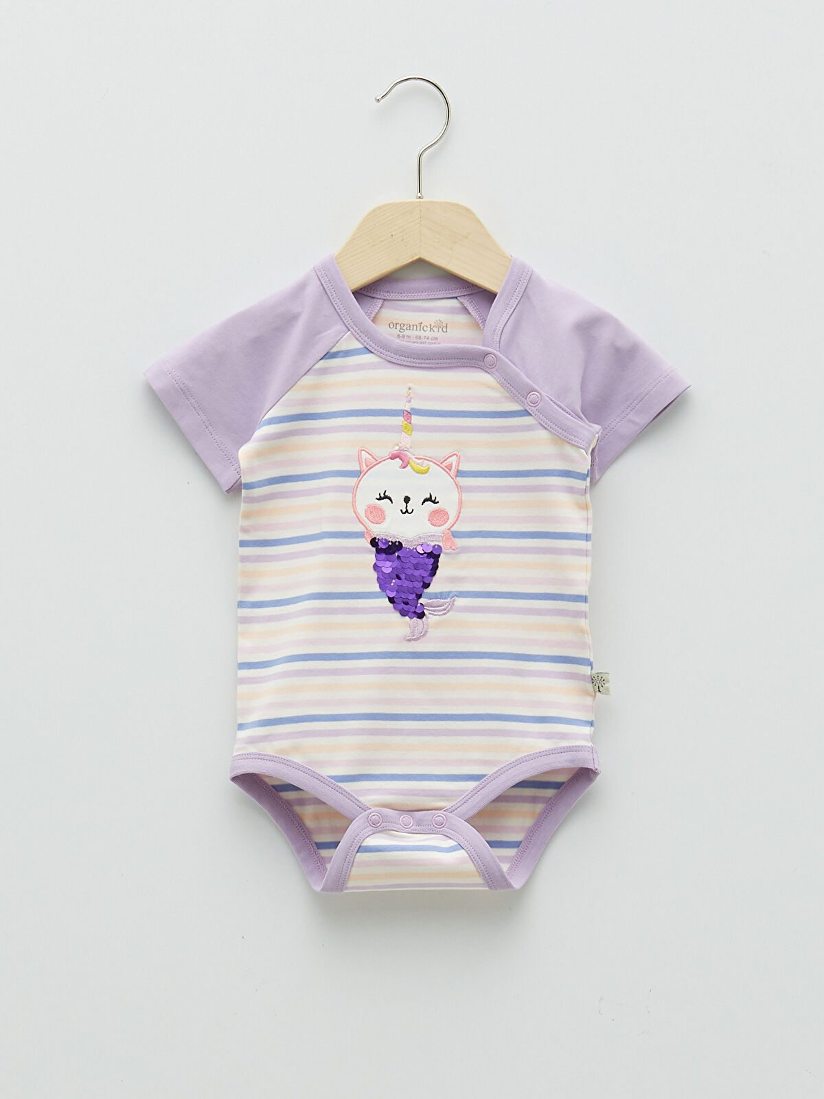 Organickid Organik Pamuklu Baskılı Çıtçıtlı Body