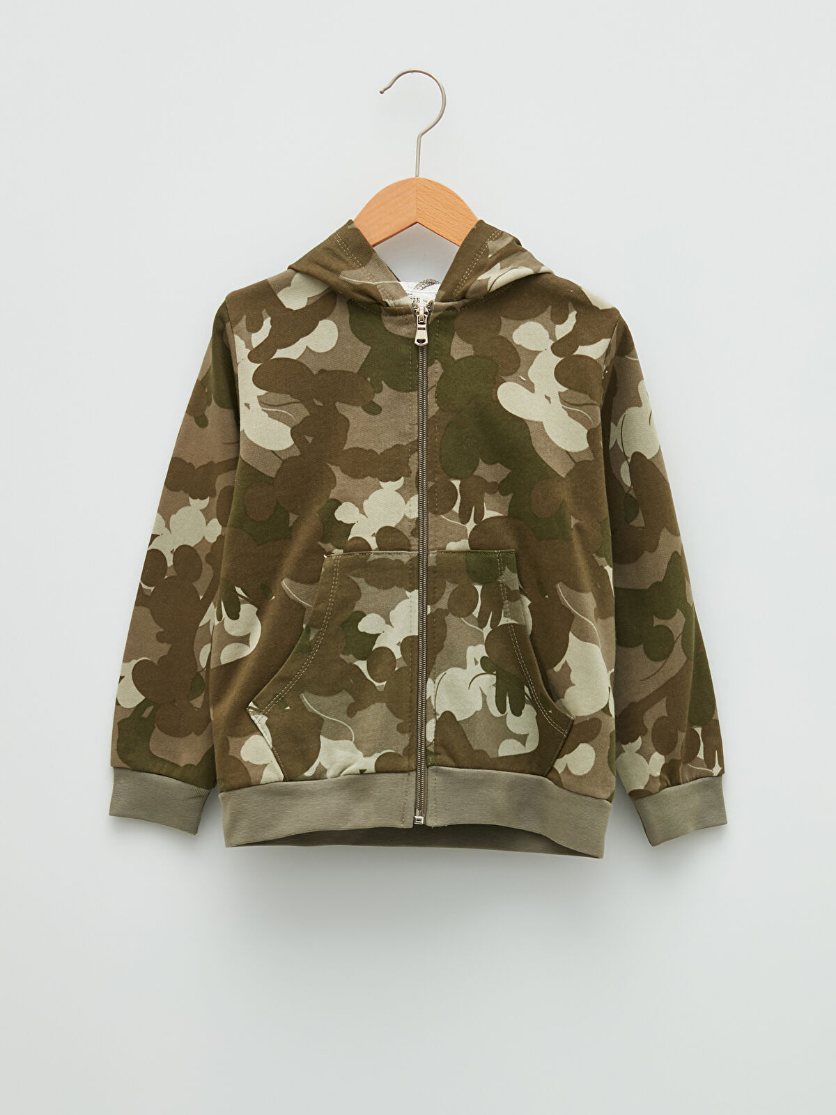 Breeze Kapüşonlu Kamuflaj Desenli Uzun Kollu Erkek Çocuk Fermuarlı Sweatshirt