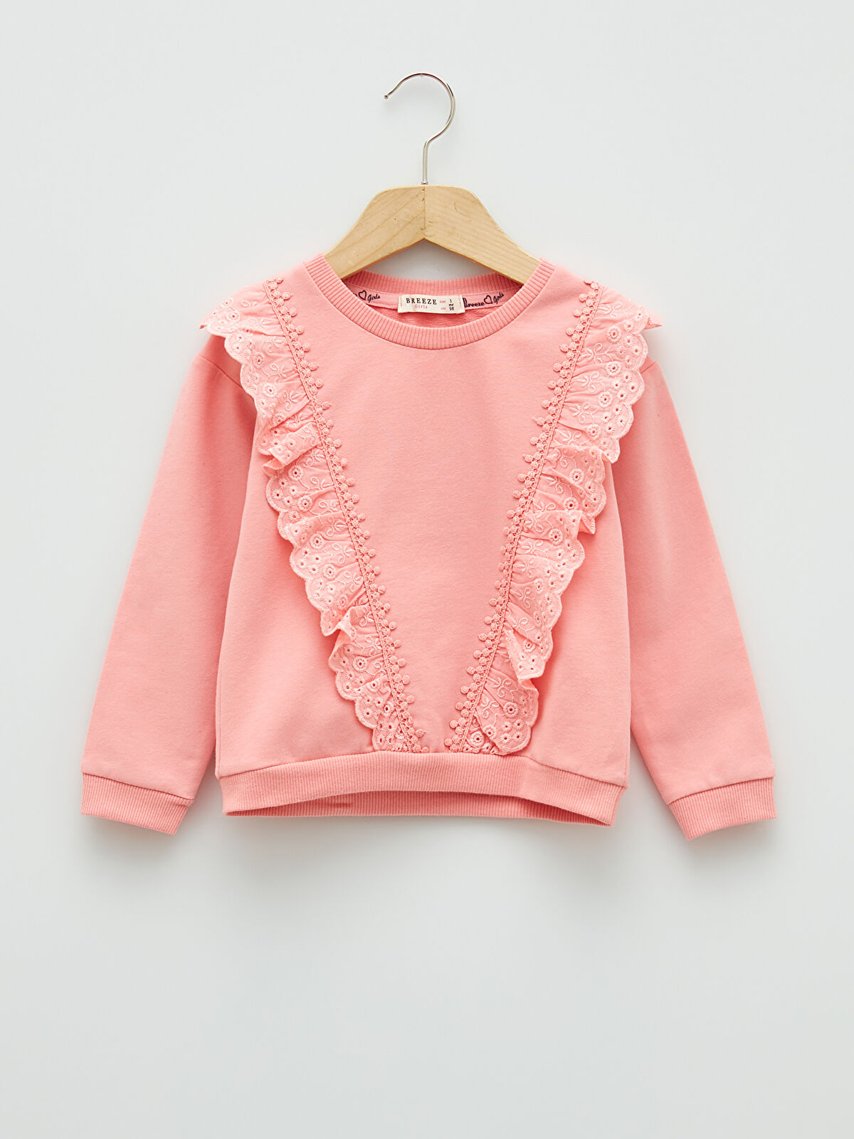 Breeze Bisiklet Yaka Uzun Kollu Pamuklu Kız Bebek Sweatshirt