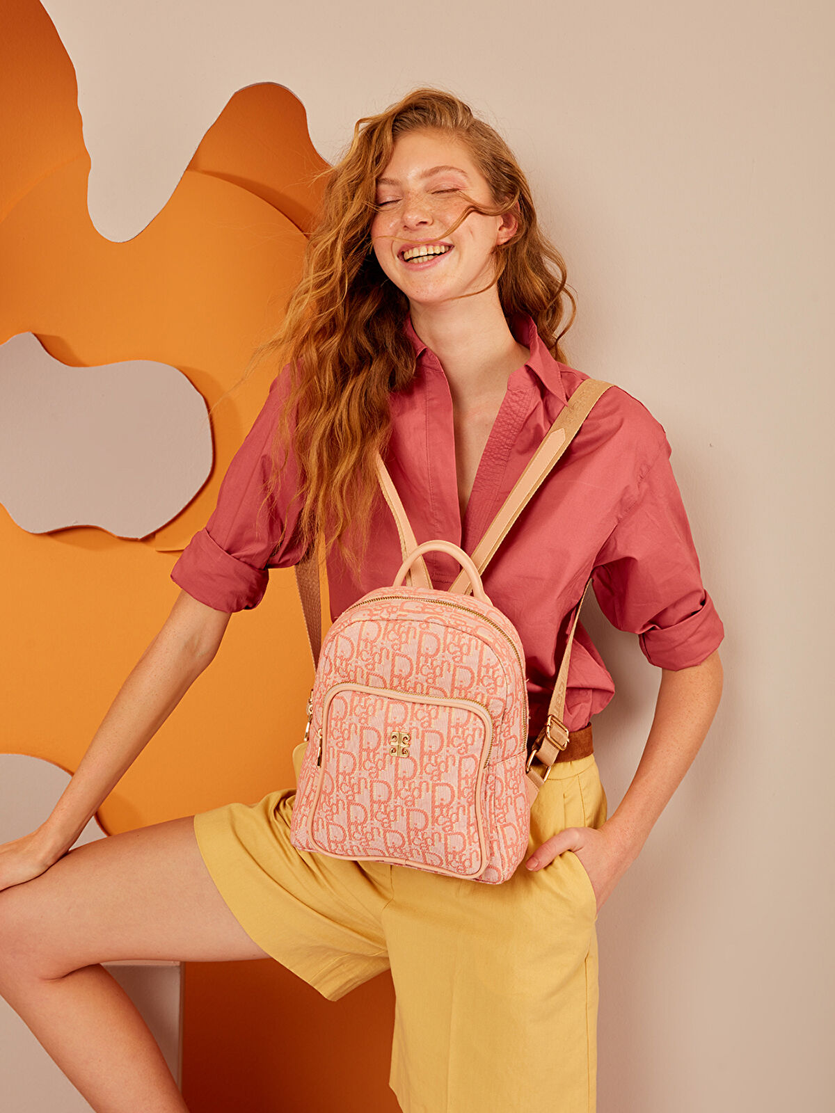 Pierre Cardin Desenli Kadın Sırt Çantası