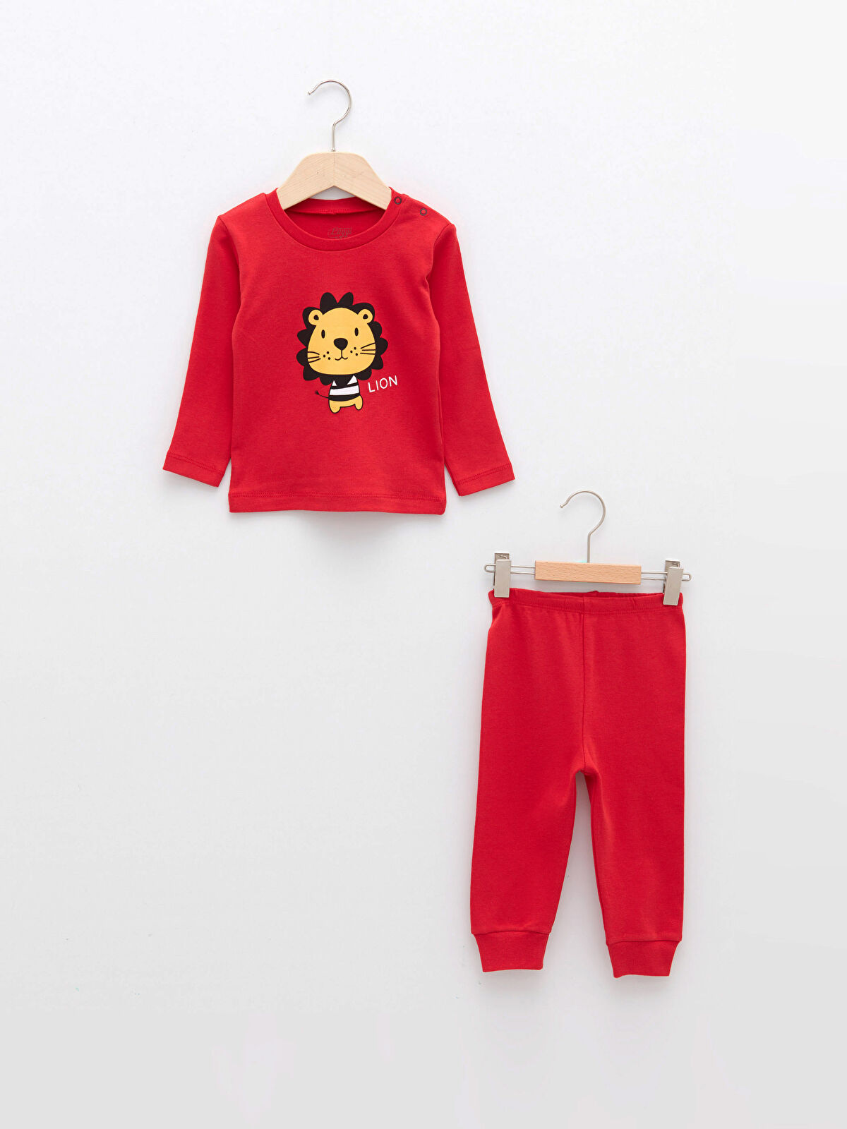 Luggi Baby Bisiklet Yaka Uzun Kollu Baskılı Pamuklu Erkek Bebek Pijama Takımı 2'li