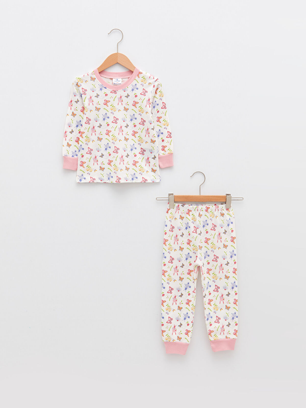 Luggi Baby Bisiklet Yaka Uzun Kollu Baskılı Kız Bebek Pijama Takımı 2'li