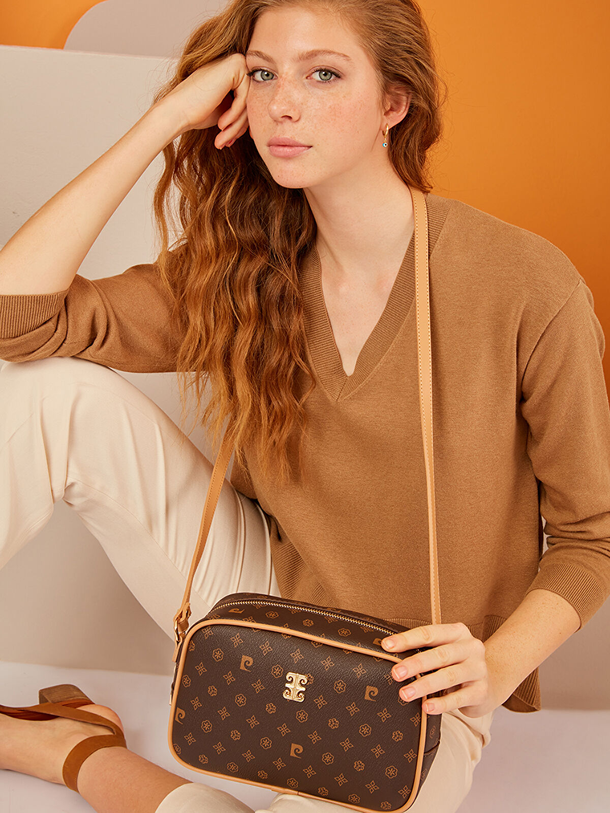 Pierre Cardin Desenli Omuz Çantası