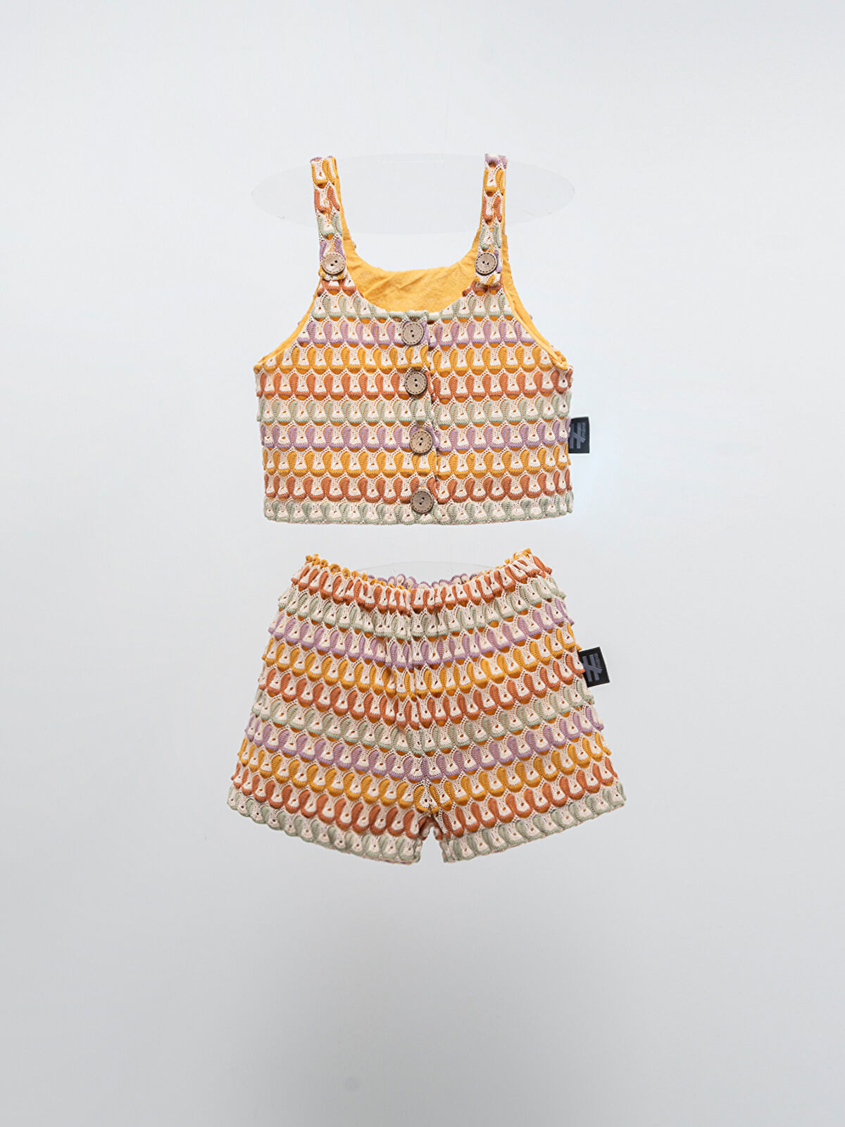 Moi Noi Kare Yaka Askılı Bebek Atlet ve Şort 2'li Takım