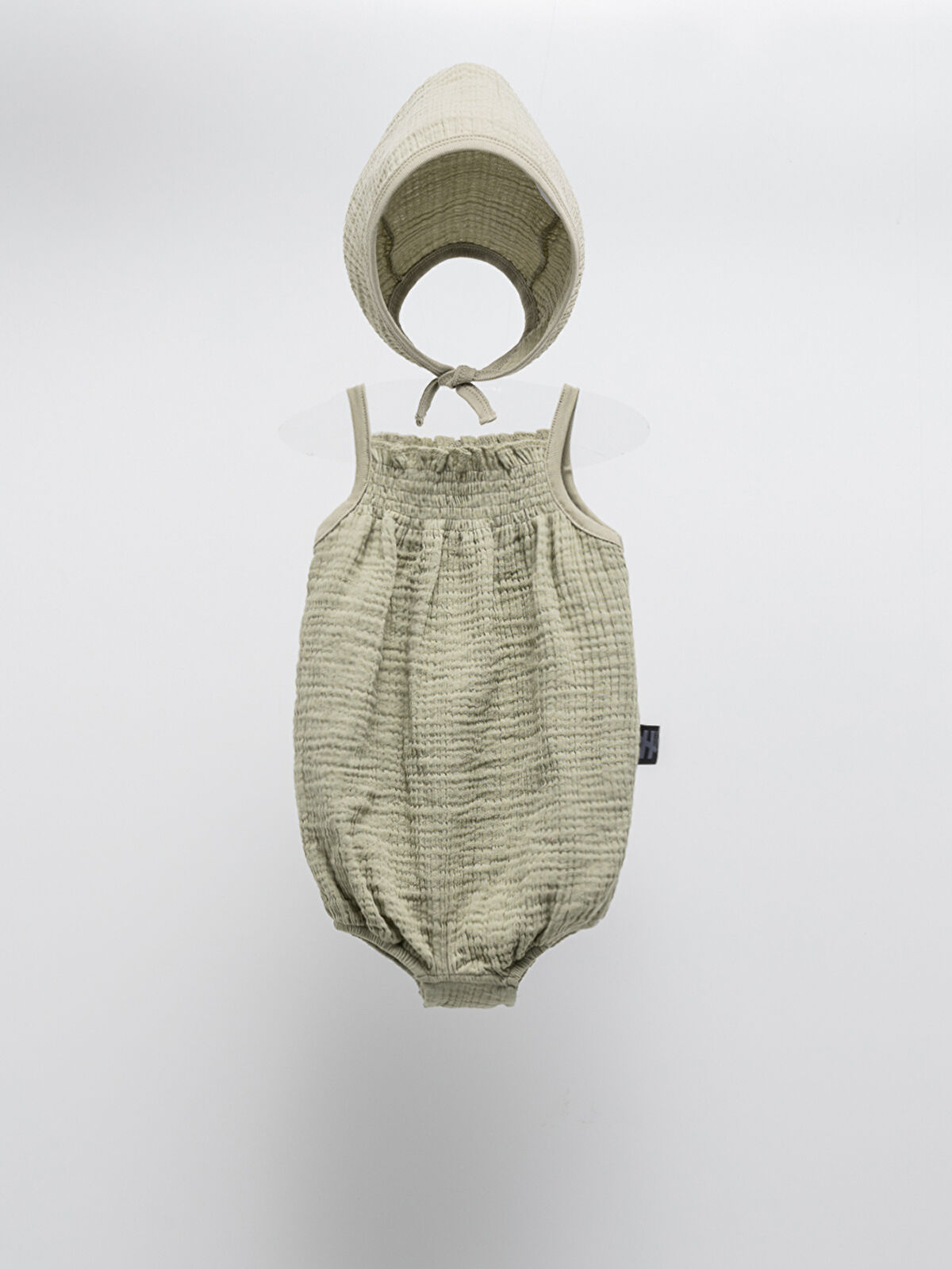 Moi Noi Kare Yaka Askılı Bebek Çıtçıtlı Body ve Saç Bandı 2'li