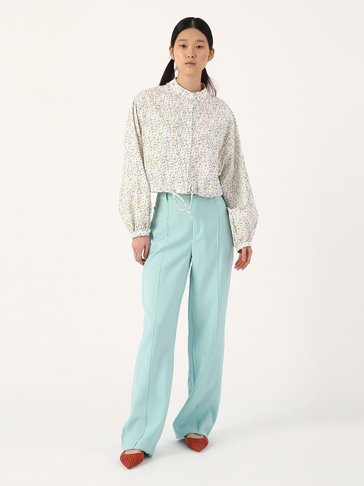 Allday Rahat Kalıp Düz Geniş Paça Kadın Pantolon