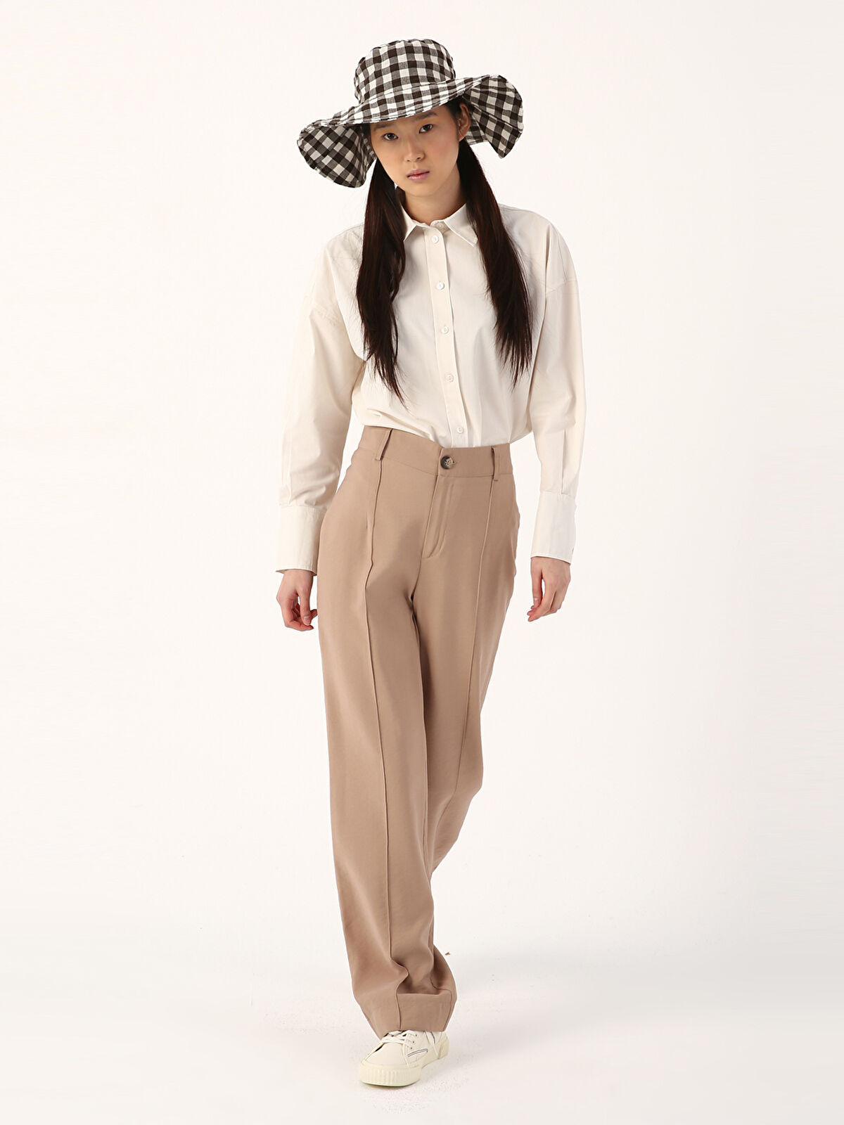 Allday Rahat Kalıp Düz Geniş Paça Kadın Pantolon